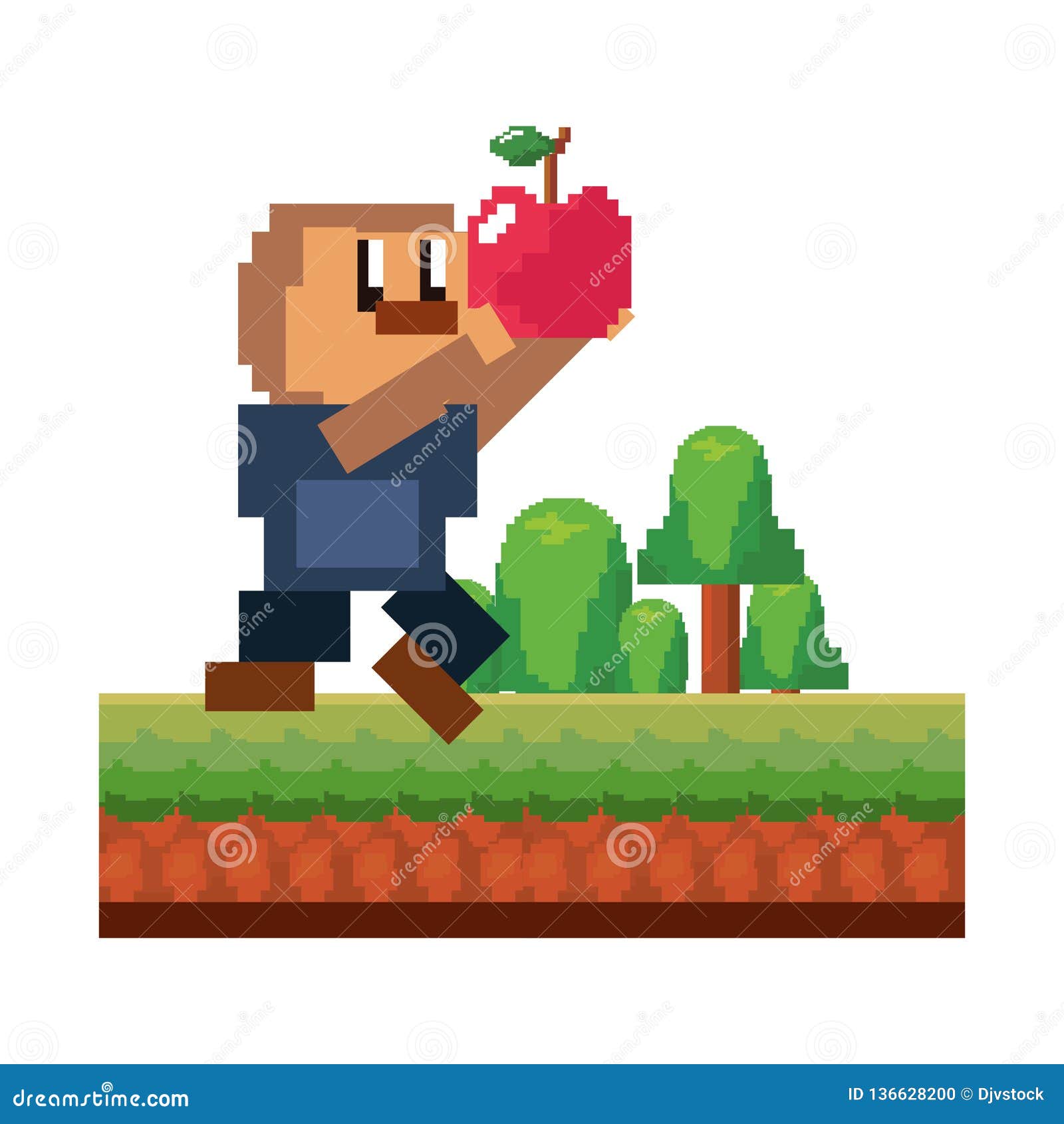 Character video game stock vector. Illustration of simple - 136628200