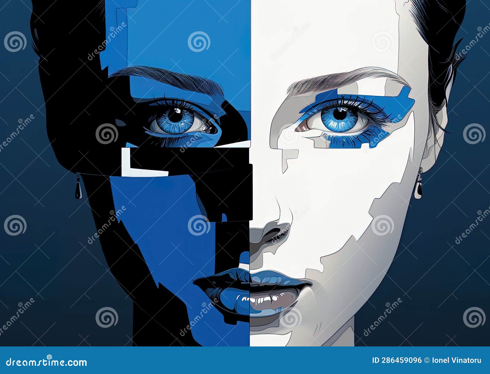 Character Artwork Showing Modern Blue Eyes Symbolizing Self Reflection ...