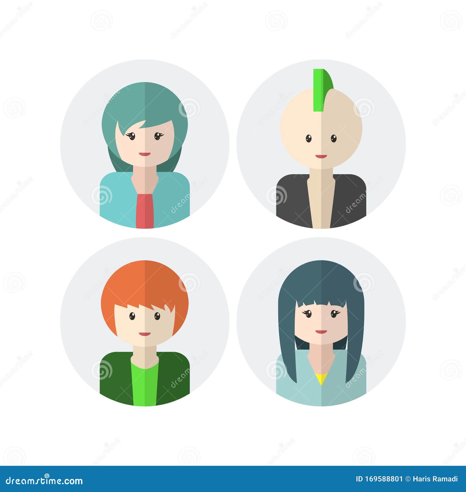 Character Avatars Set, Collection of Flat Design Avatars Stock Vector ...