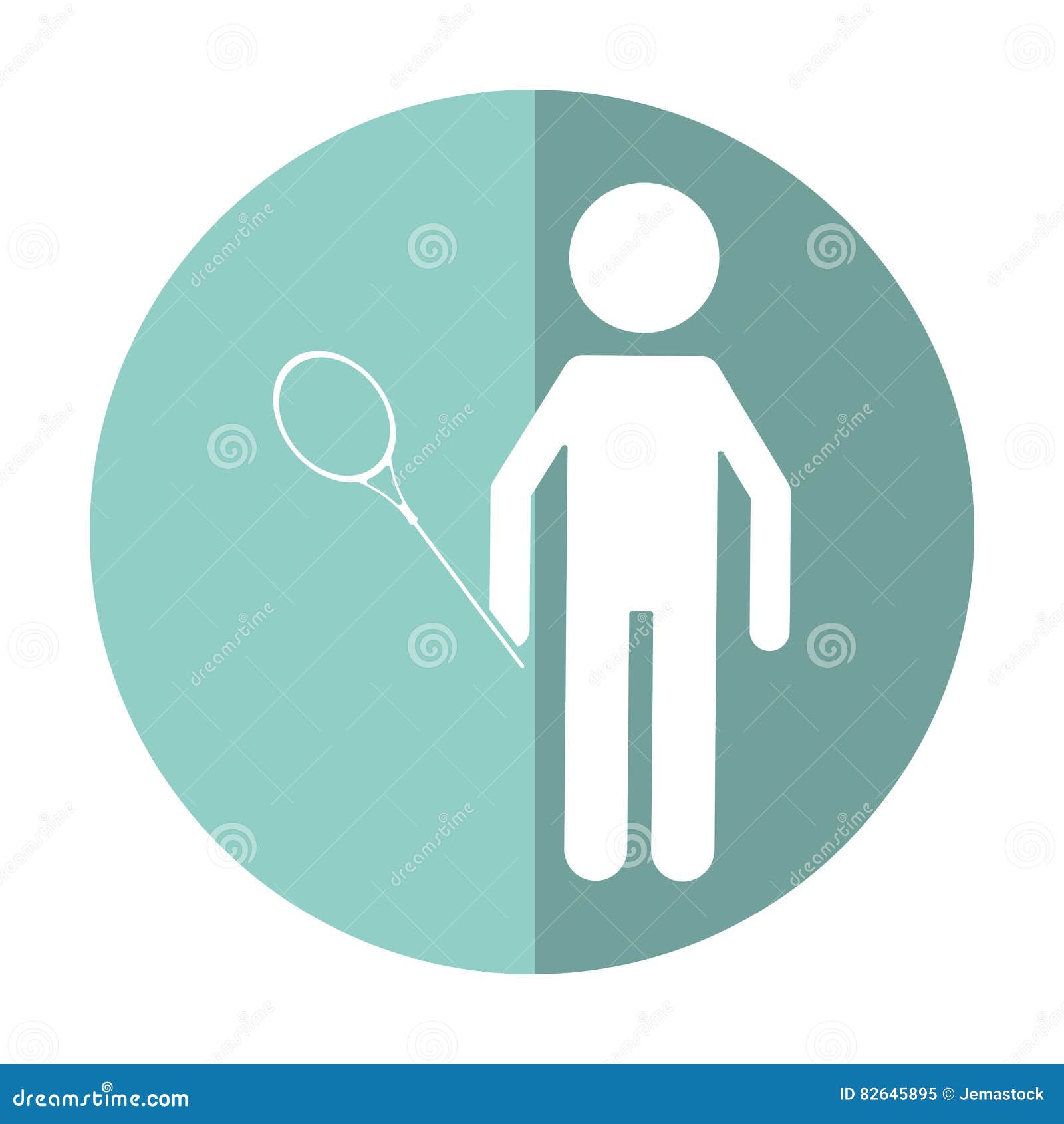 Character Badminton Player Racket Shadow Stock Vector - Illustration of ...