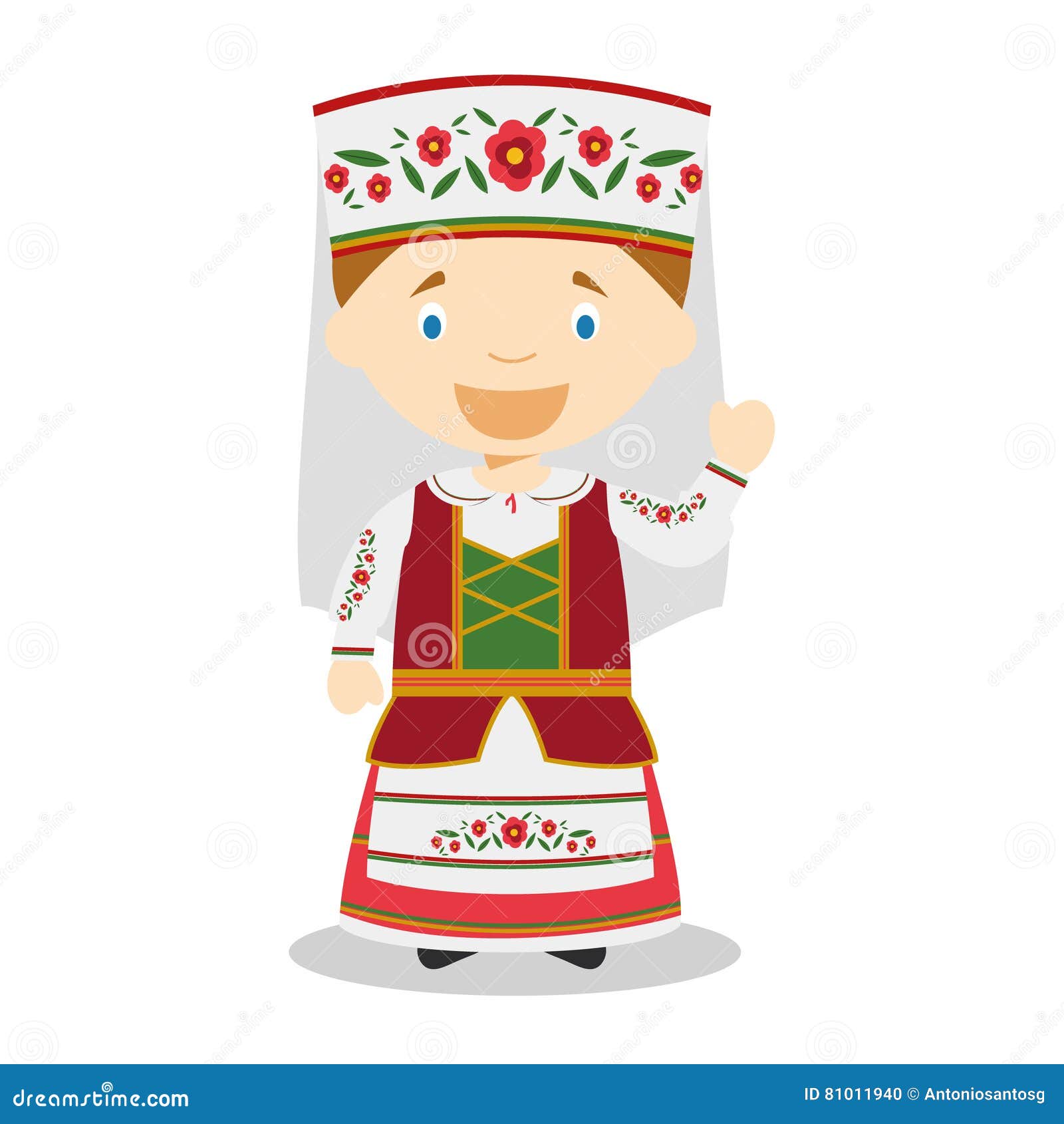 Character from Belarus Dressed in the Traditional Way Stock Vector ...