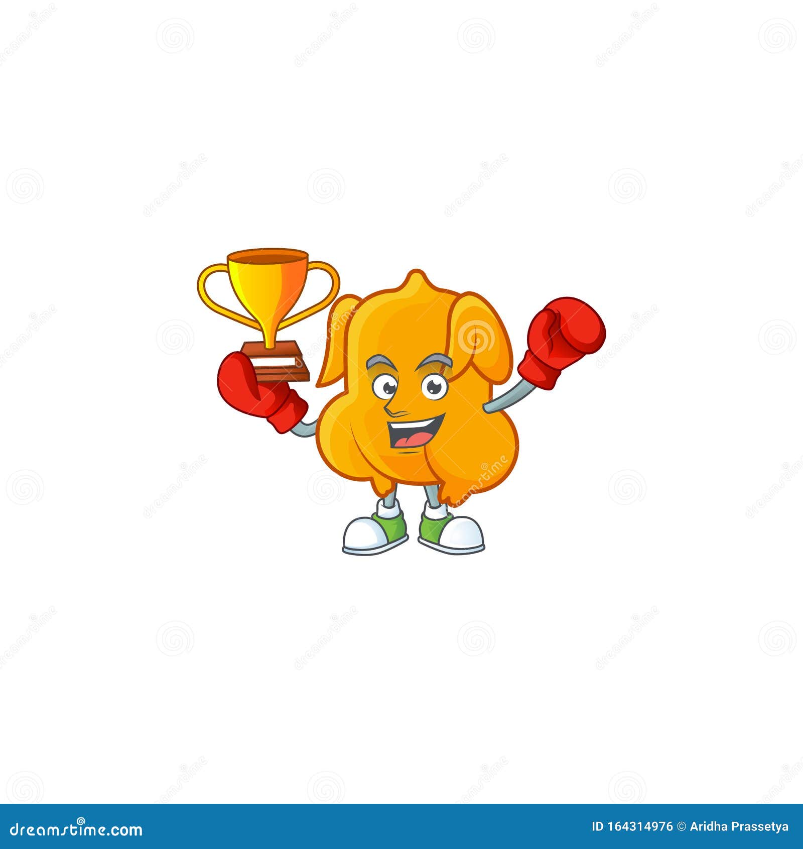 Character Boxing Winner in the Fried Chicken Cartoon Stock Vector ...