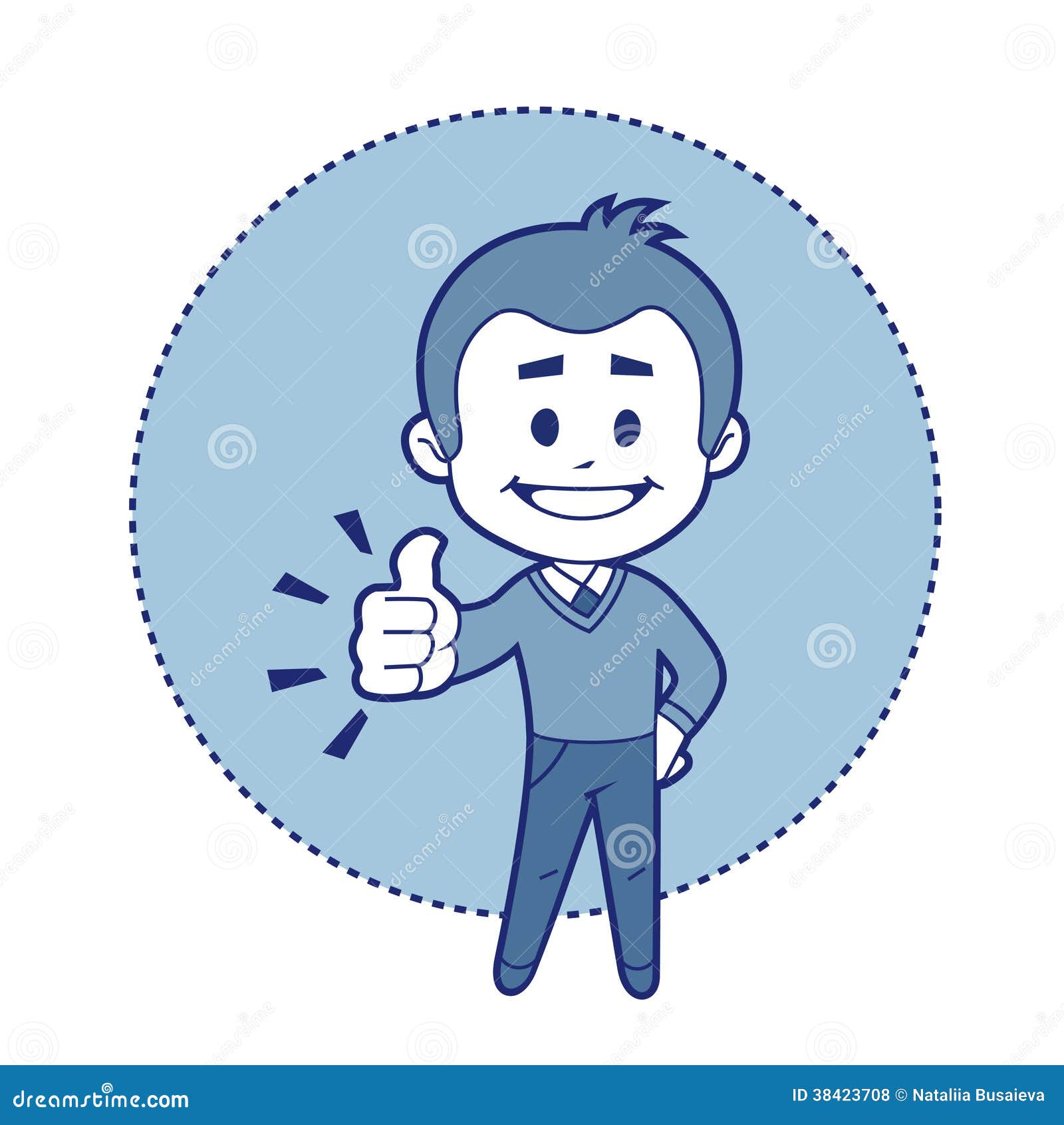 Character boy says ok! stock illustration. Illustration of character ...