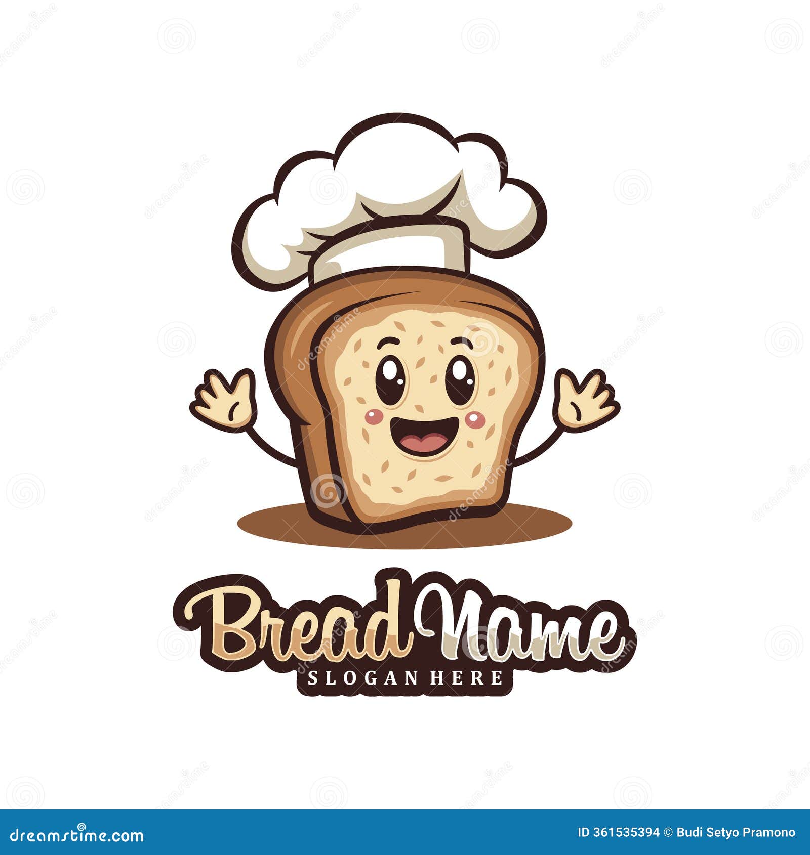 Character Bread With Chef Hat Logo Design Concept Vector. Creative ...