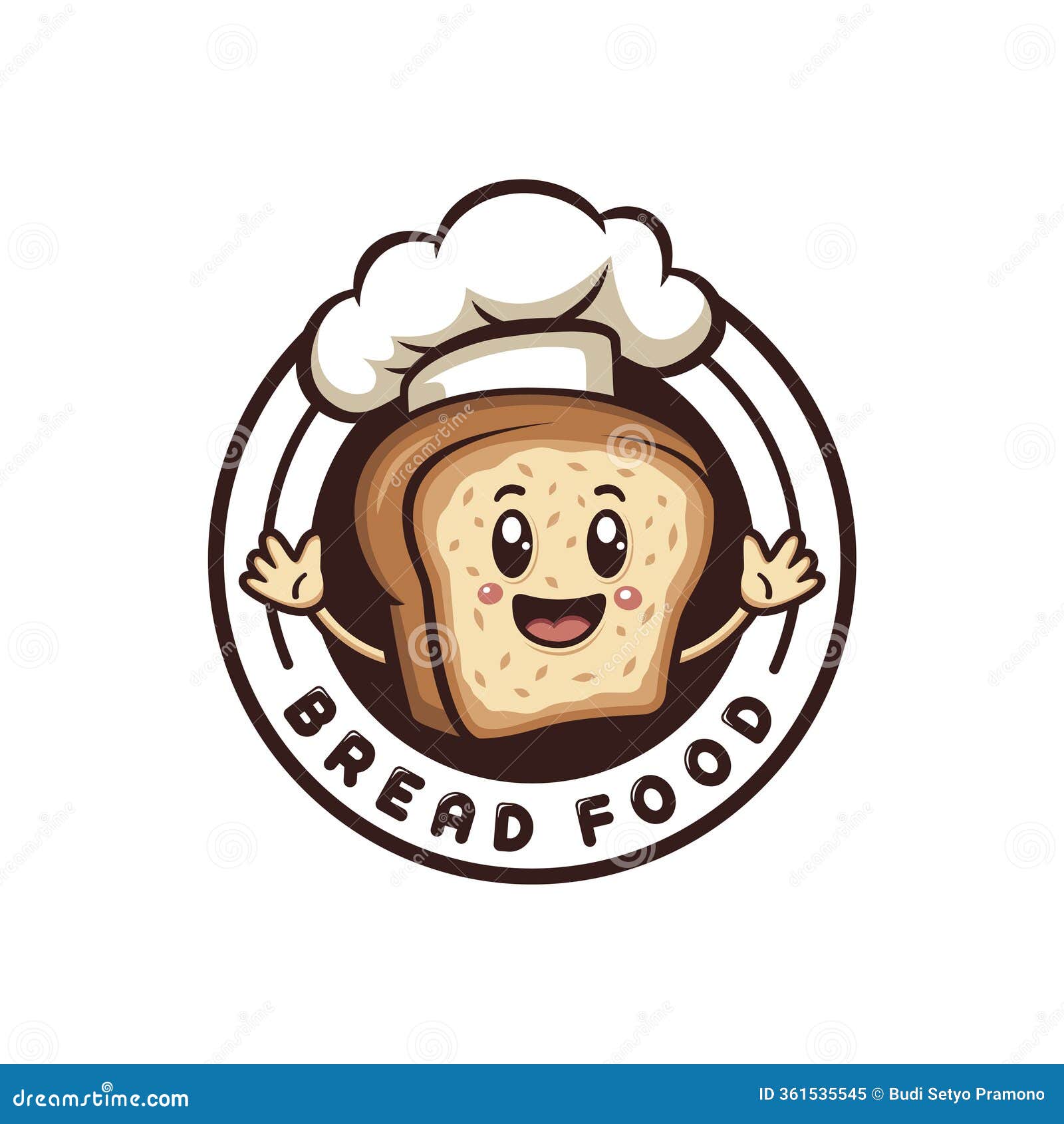 Character Bread with Chef Hat Logo Design Concept Vector. Creative ...