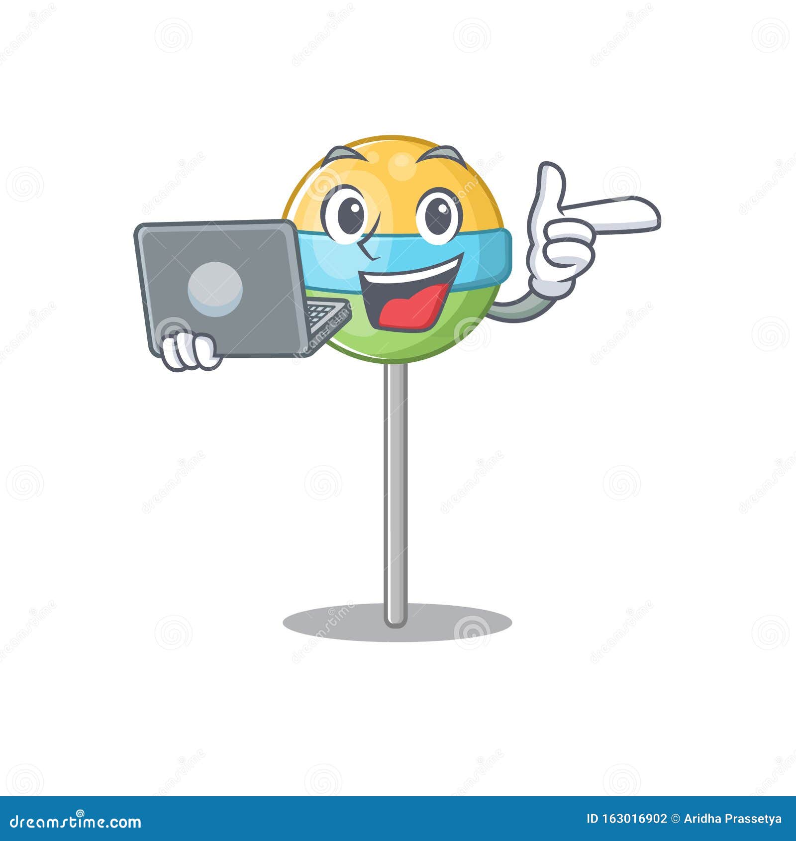 With Laptop Lollipop With Sprinkles Character Cartoon | CartoonDealer ...