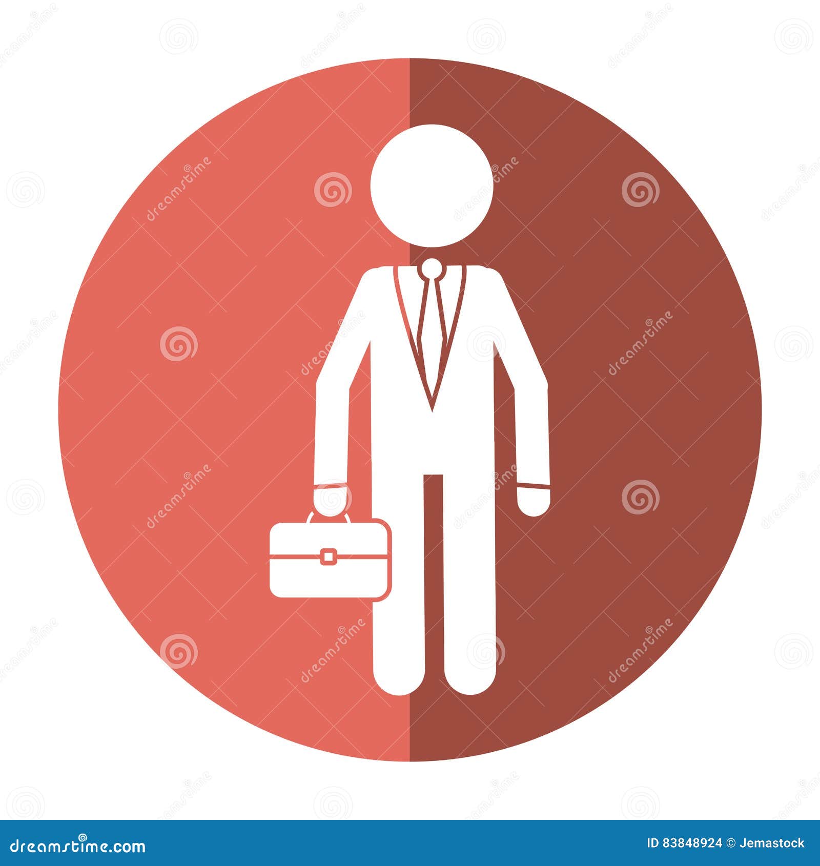 Character Business Man with Suit Portfolio Shadow Stock Vector ...