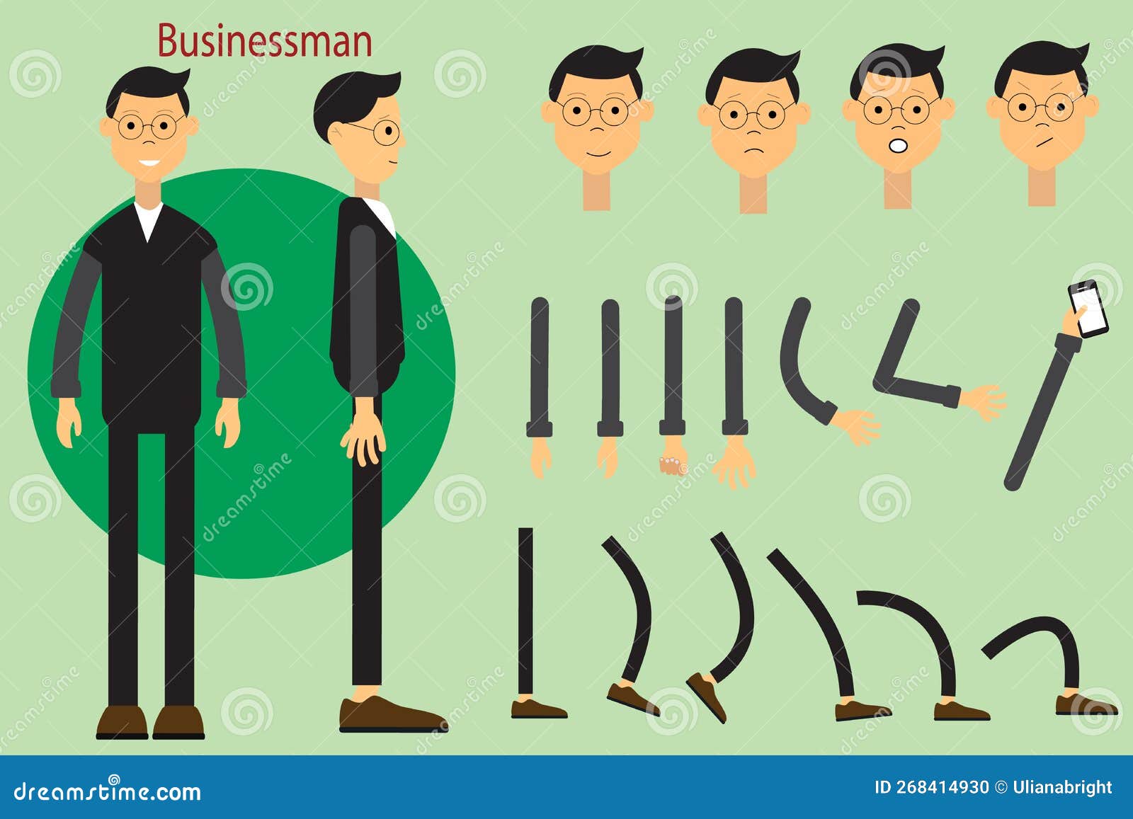 The Character is a Businessman. Character for Animation. Walk Animation ...