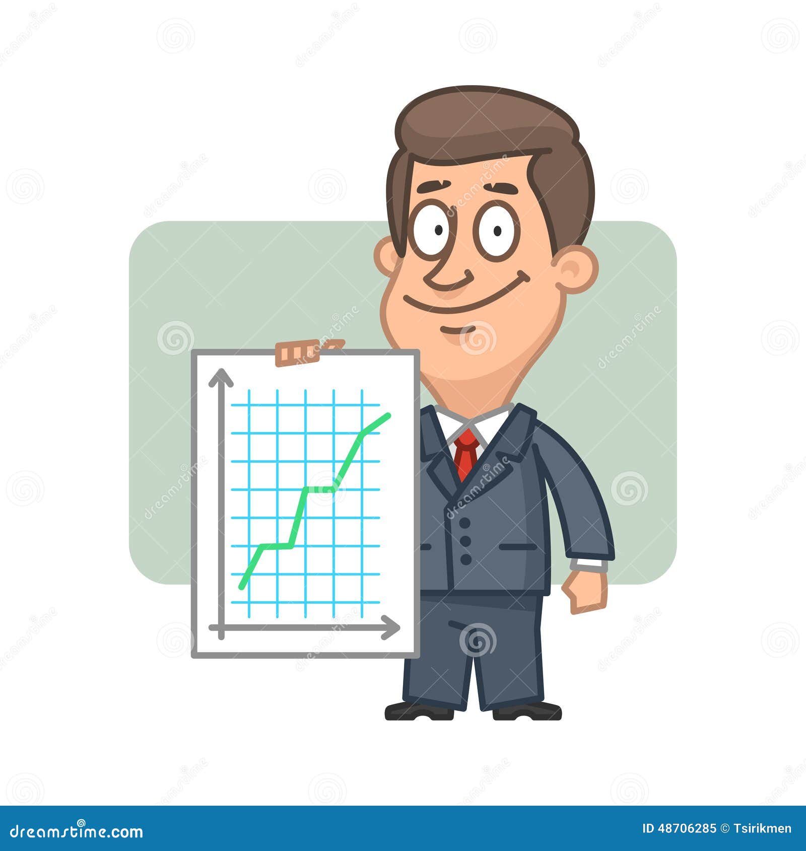 Character Businessman Holding Graph Success Stock Vector - Illustration ...