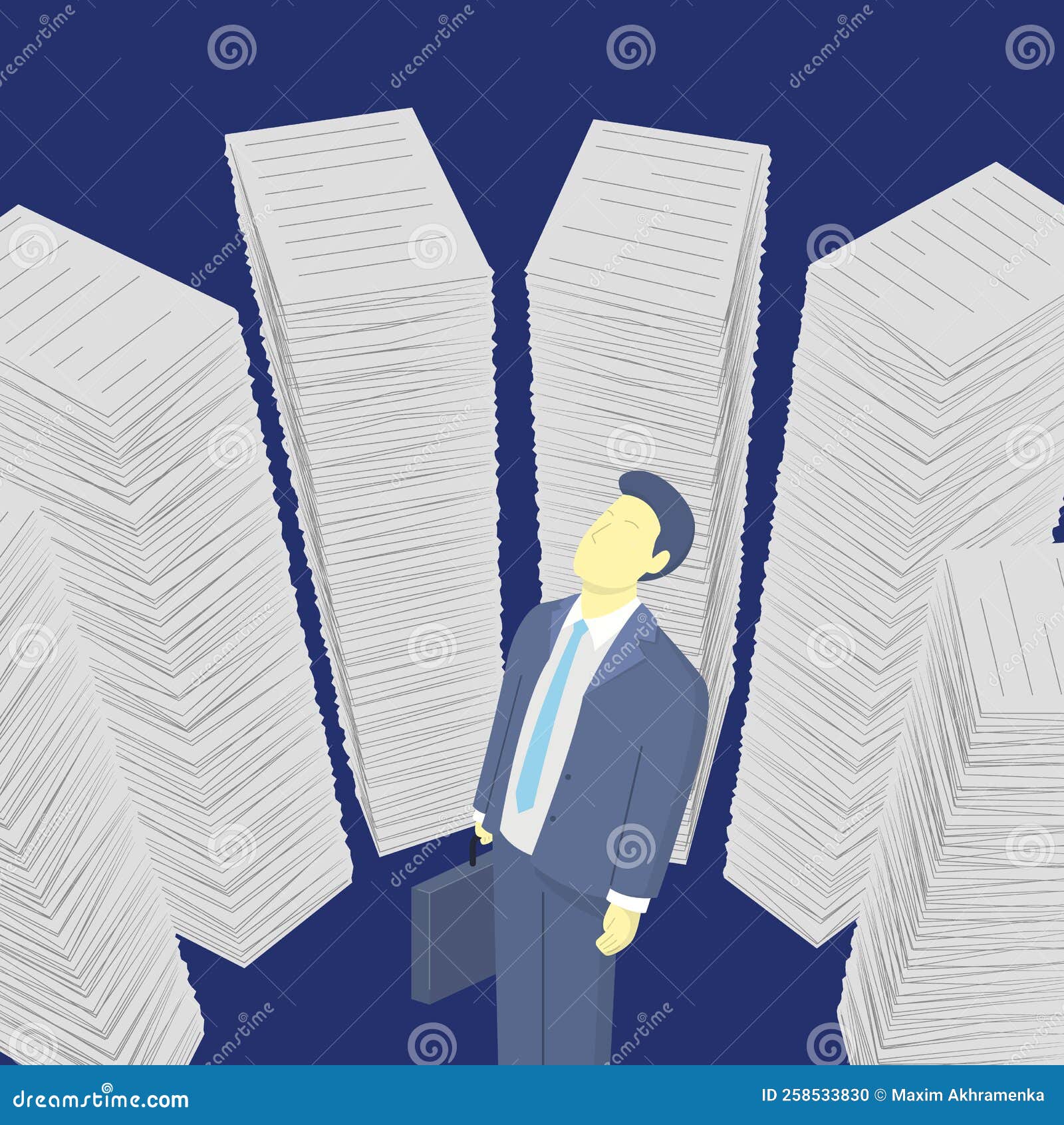 Bureaucracy Vector Illustration Concept Documents Sketch Doodle ...