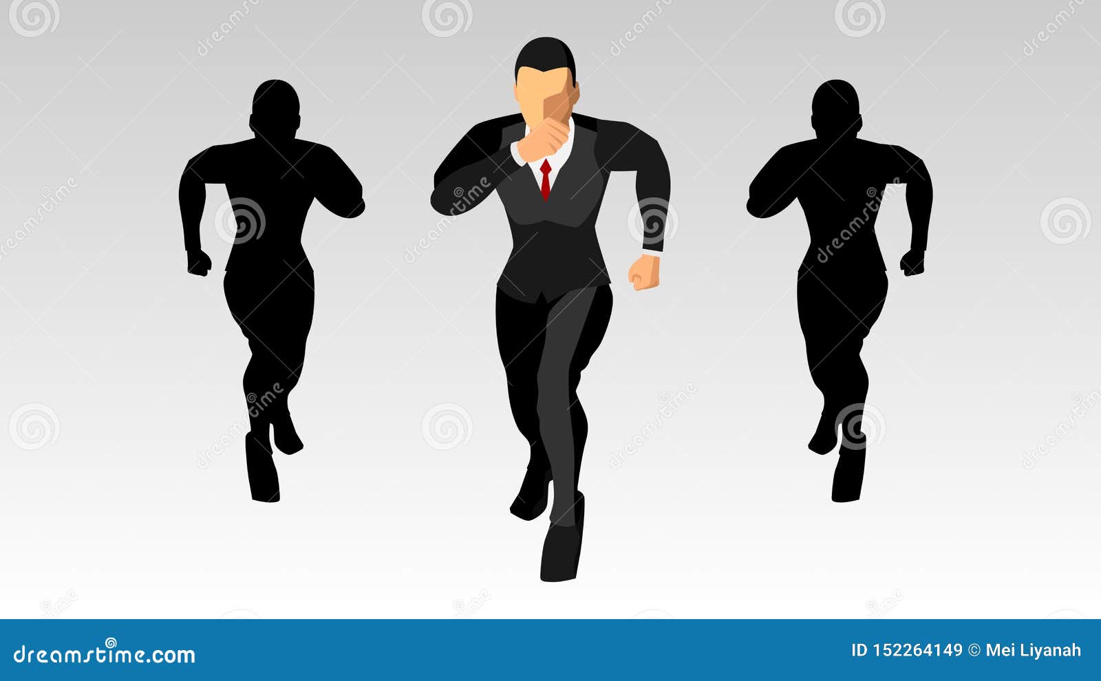 The Character Of The Businessman Running Forward, Along With The ...