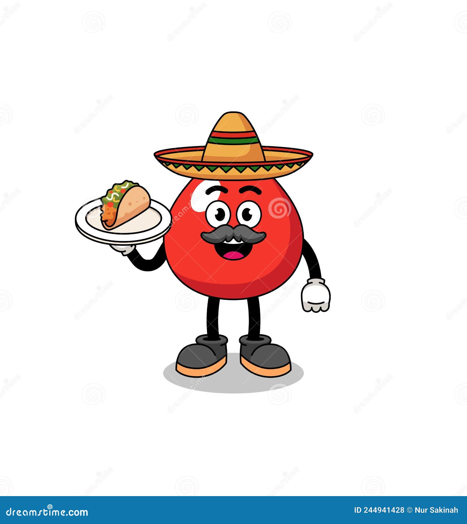 Character Cartoon of Blood As a Mexican Chef Stock Vector ...