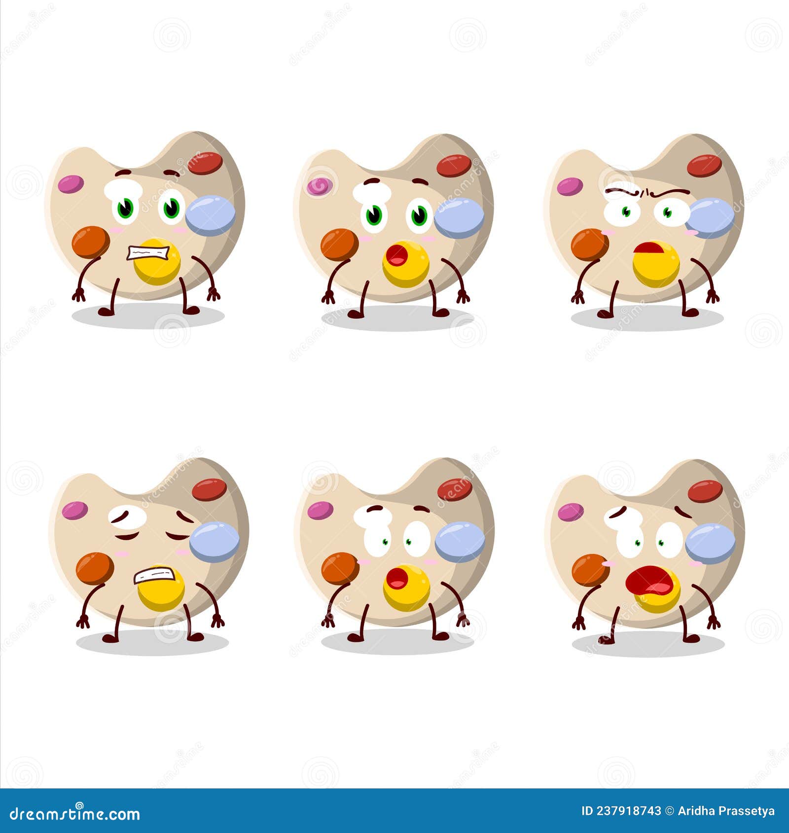 Character Cartoon of Paint Palette with Scared Expression Stock Vector ...