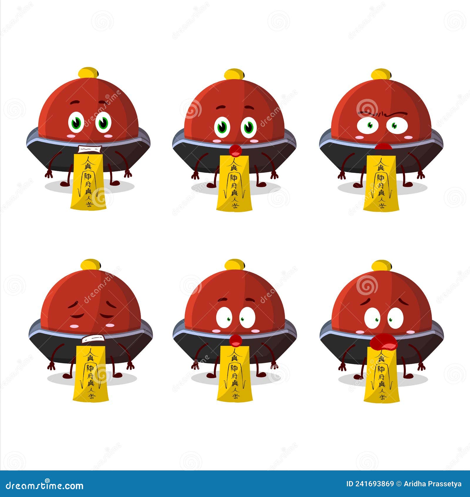 Character Cartoon of Red Vampire Hat with Scared Expression Stock ...
