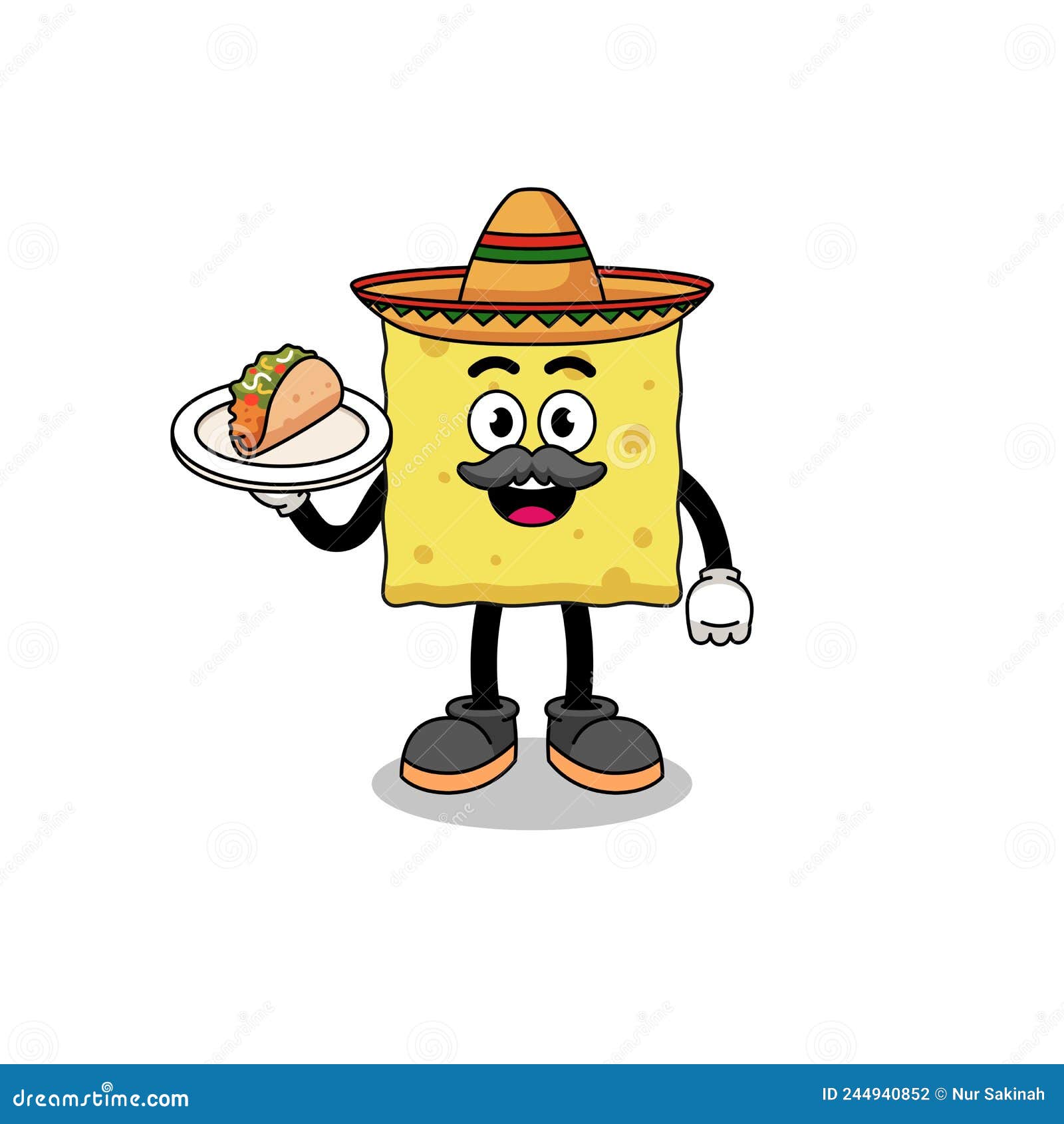 Character Cartoon of Sponge As a Mexican Chef Stock Vector ...