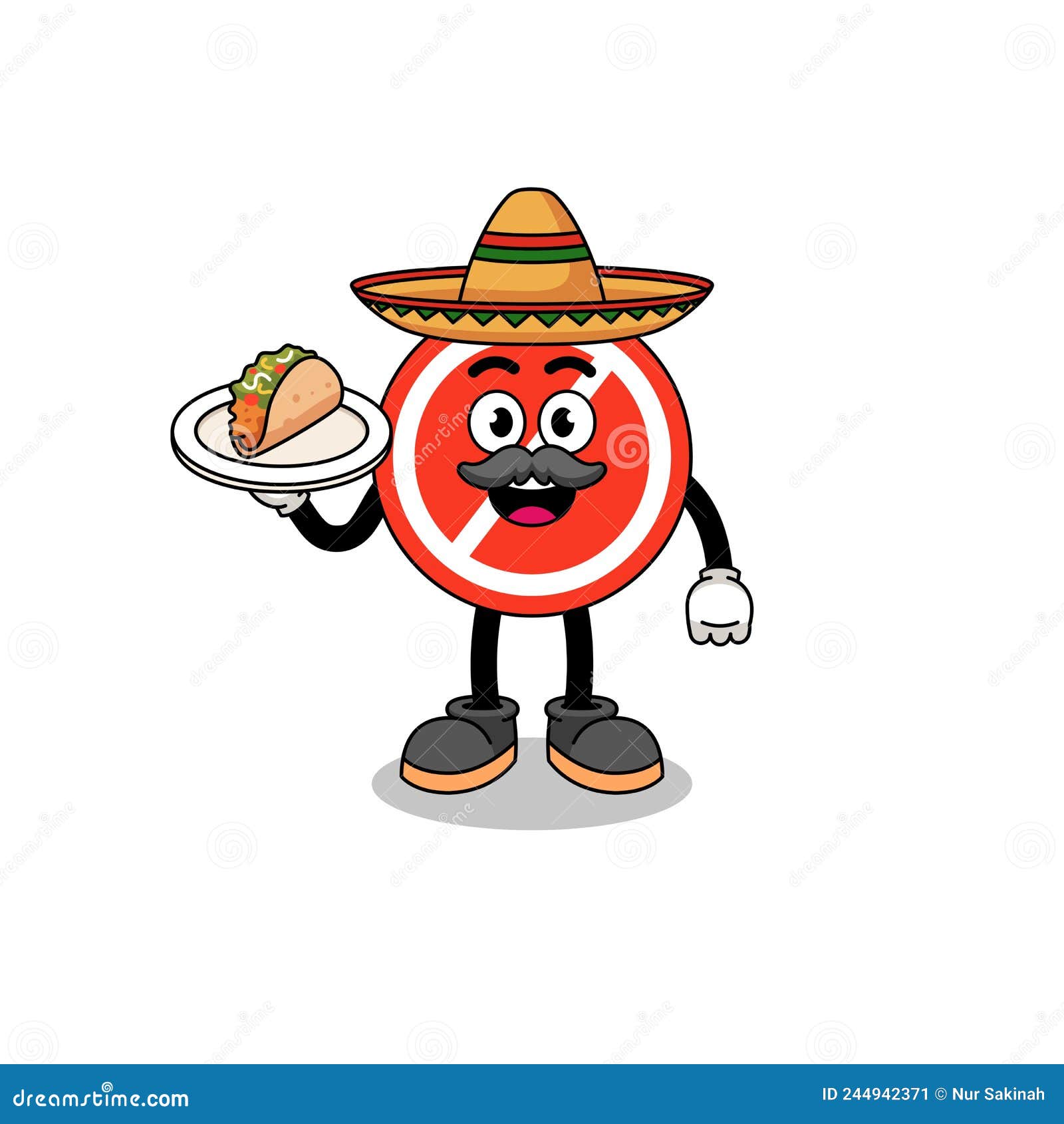 Character Cartoon of Stop Sign As a Mexican Chef Stock Vector ...