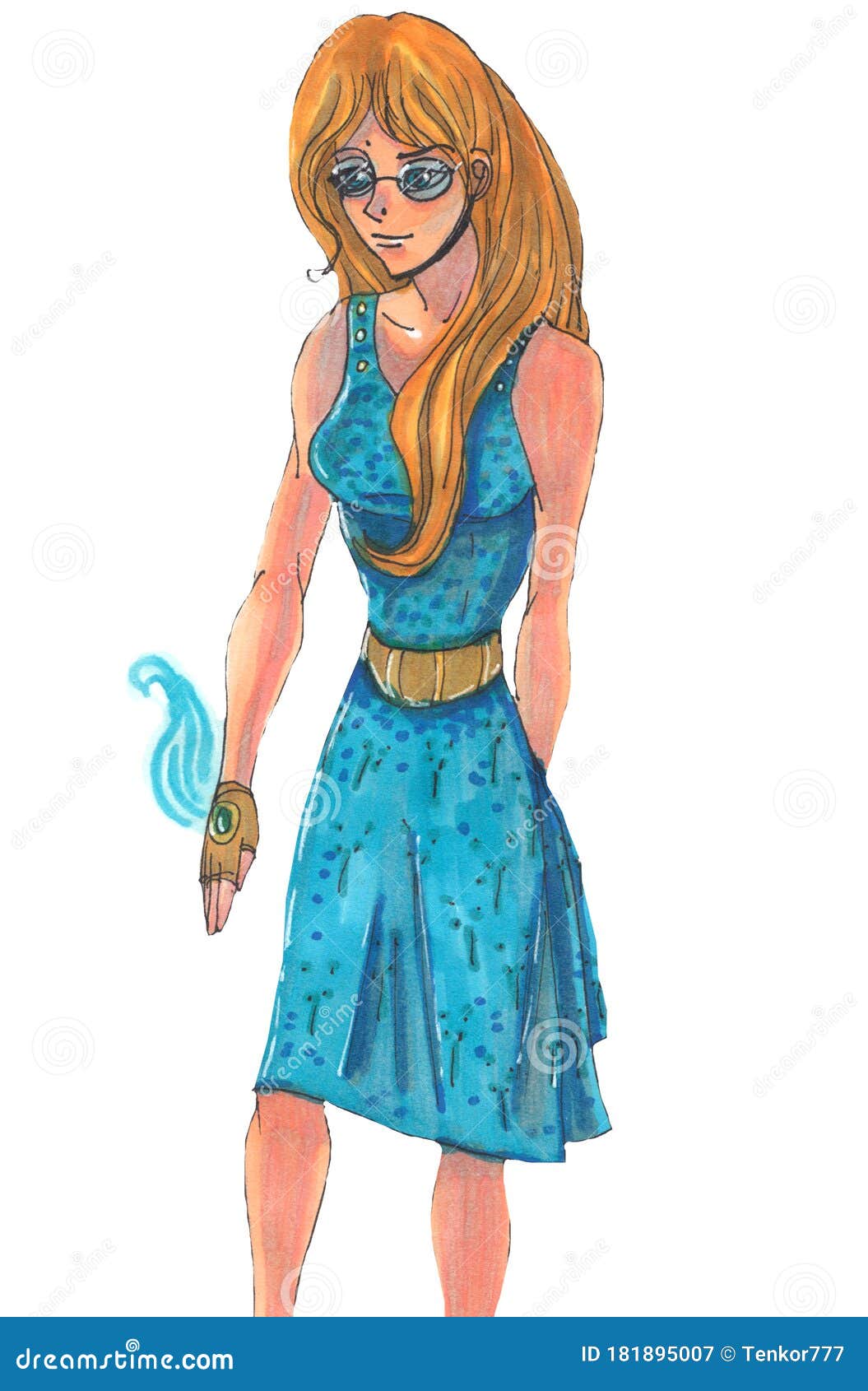 Hand Drawn Illustration Witch for Concept Design. Magic Concept. Stock ...