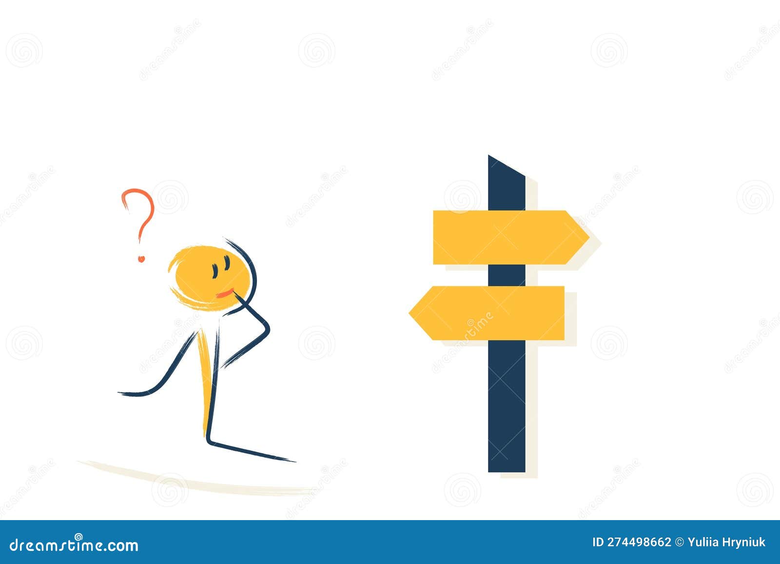 The Character Chooses the Right Path, the Right Answer Stock Vector ...