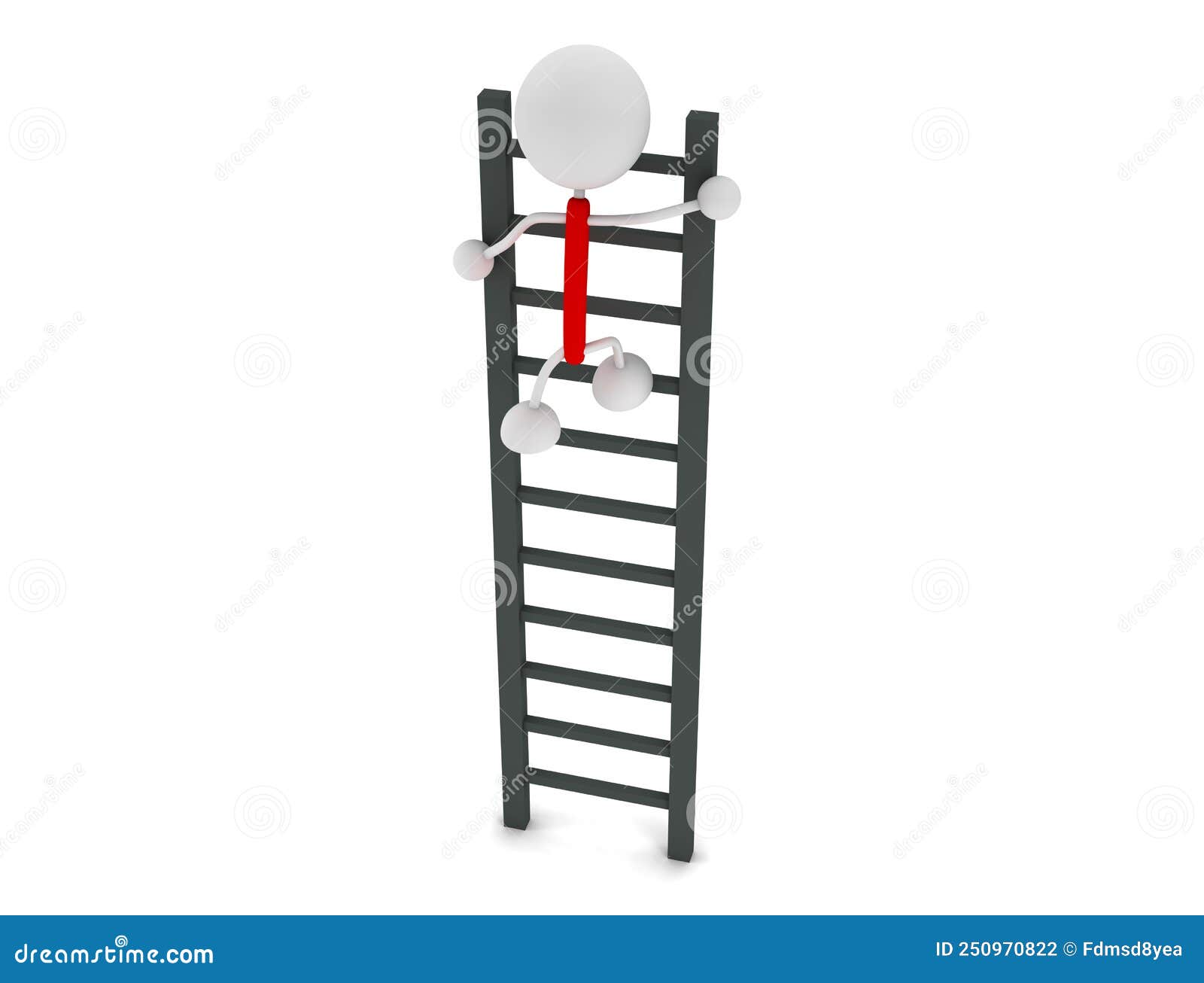 Character Climbing a Ladder Stock Illustration - Illustration of ...