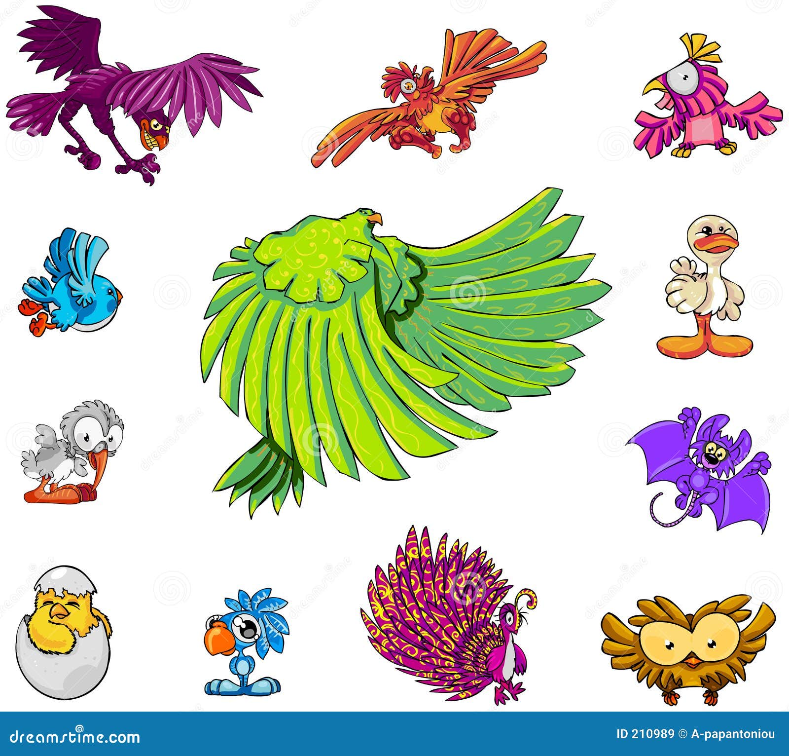 Character Collection: Birds Stock Illustration - Illustration of birds ...