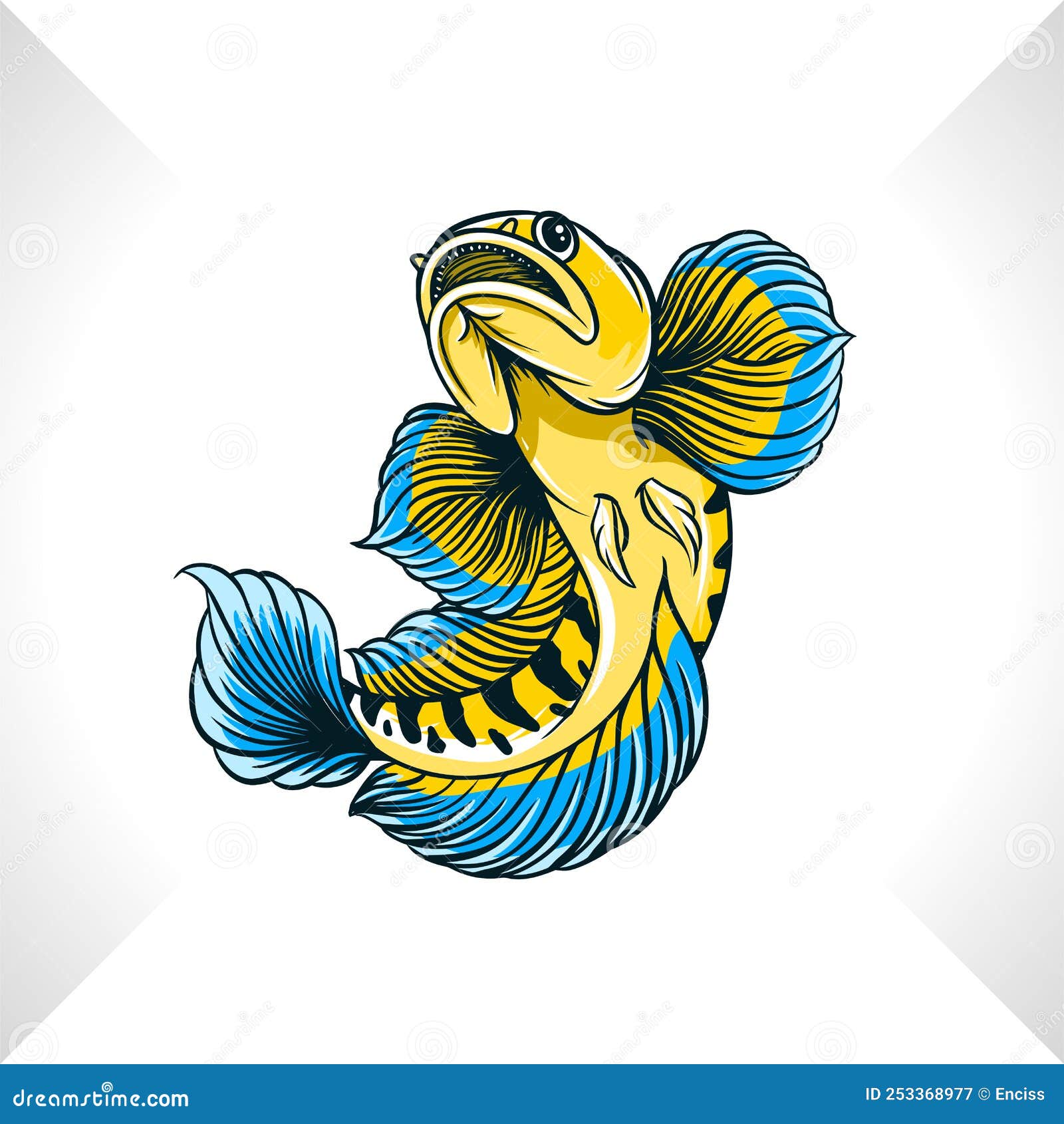 Character Colorful Predator Fish Logo Stock Illustration - Illustration ...