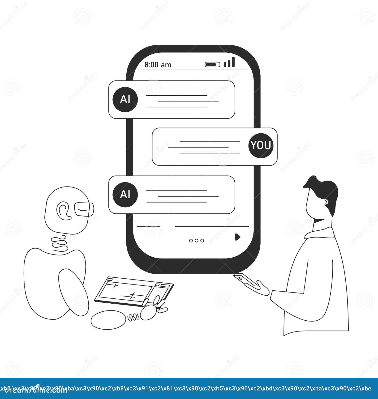 The Character Communicates with the Artificial Intelligence in the Chat ...