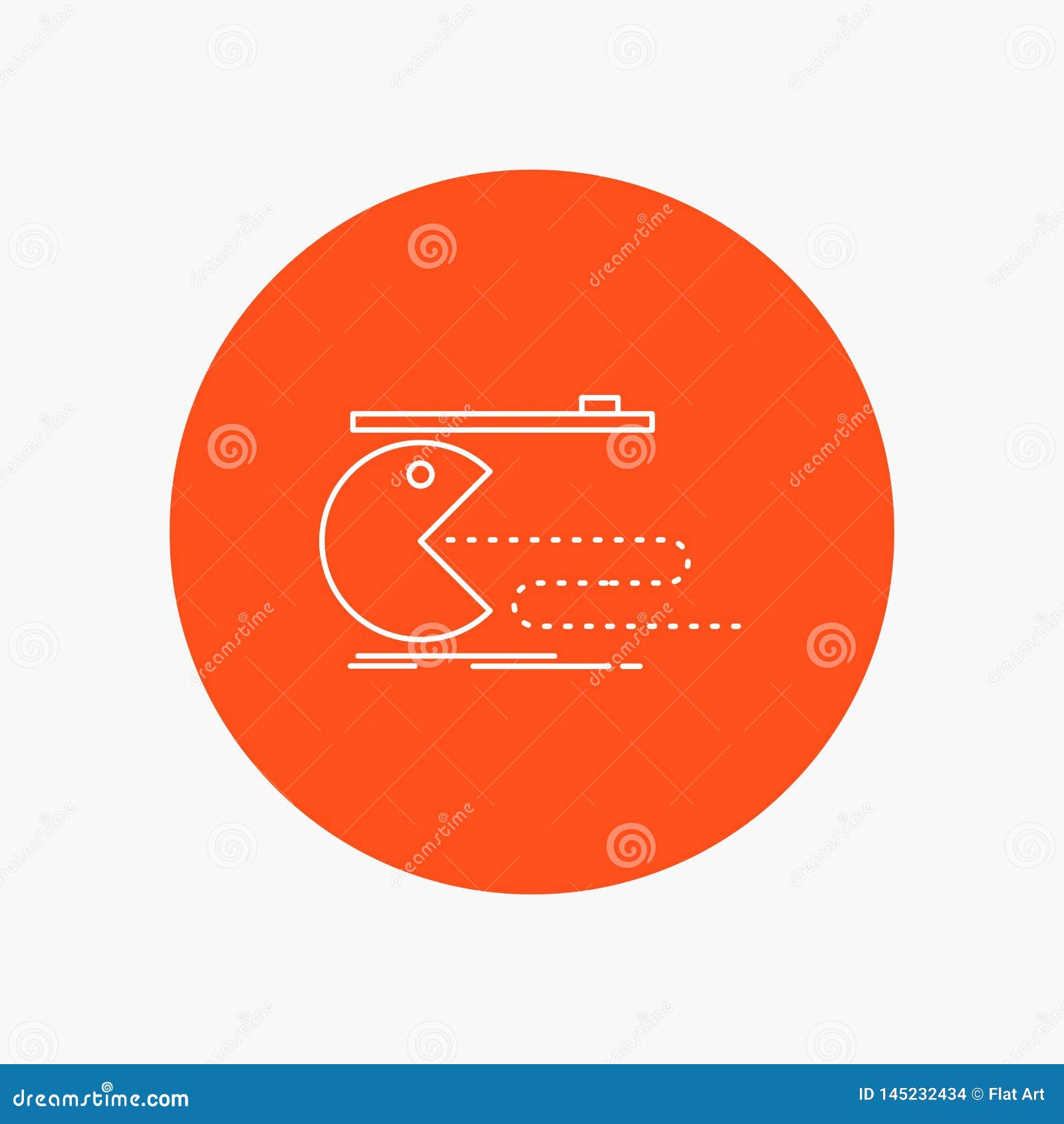Character, Computer, Game, Gaming, Pacman White Line Icon in Circle ...