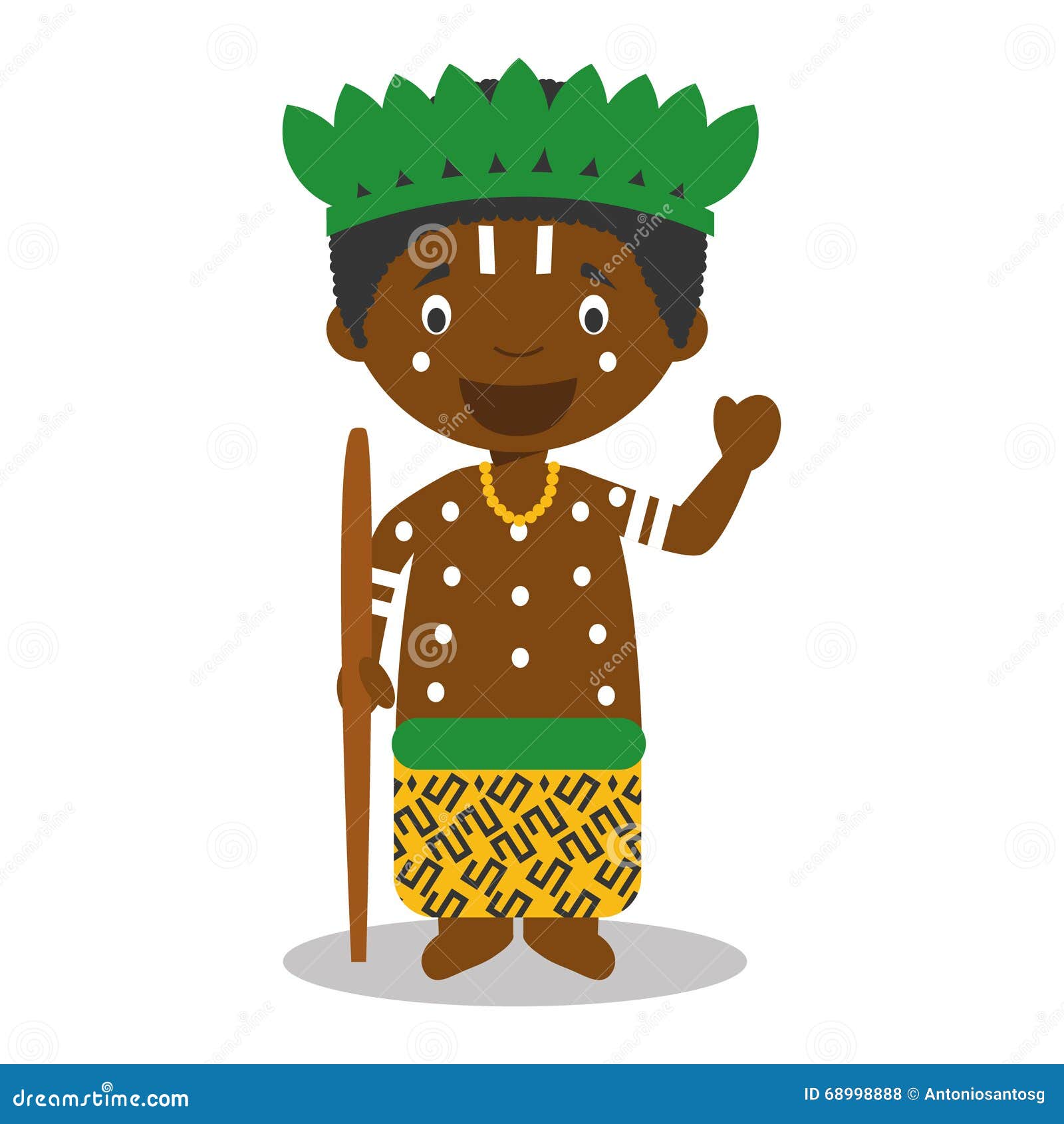 Character from Congo Dressed in the Traditional Way Stock Vector ...