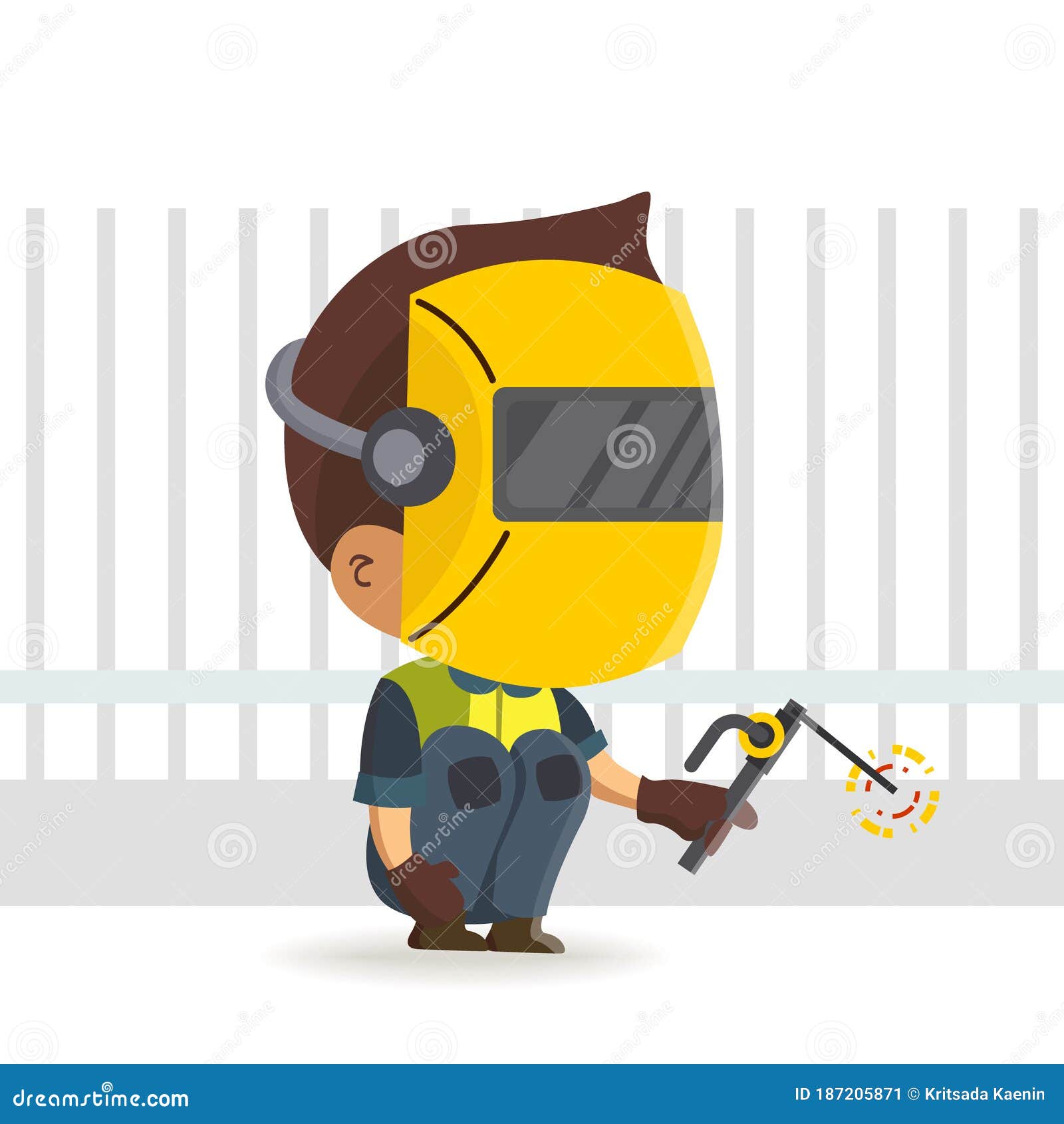 Character Constructor Worker Of A Welder Character Holding A Torch