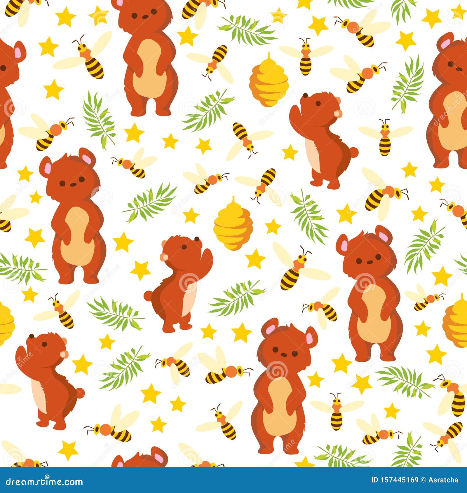 Cute Bear with Beehive , Design Elements Collection Stock Illustration ...