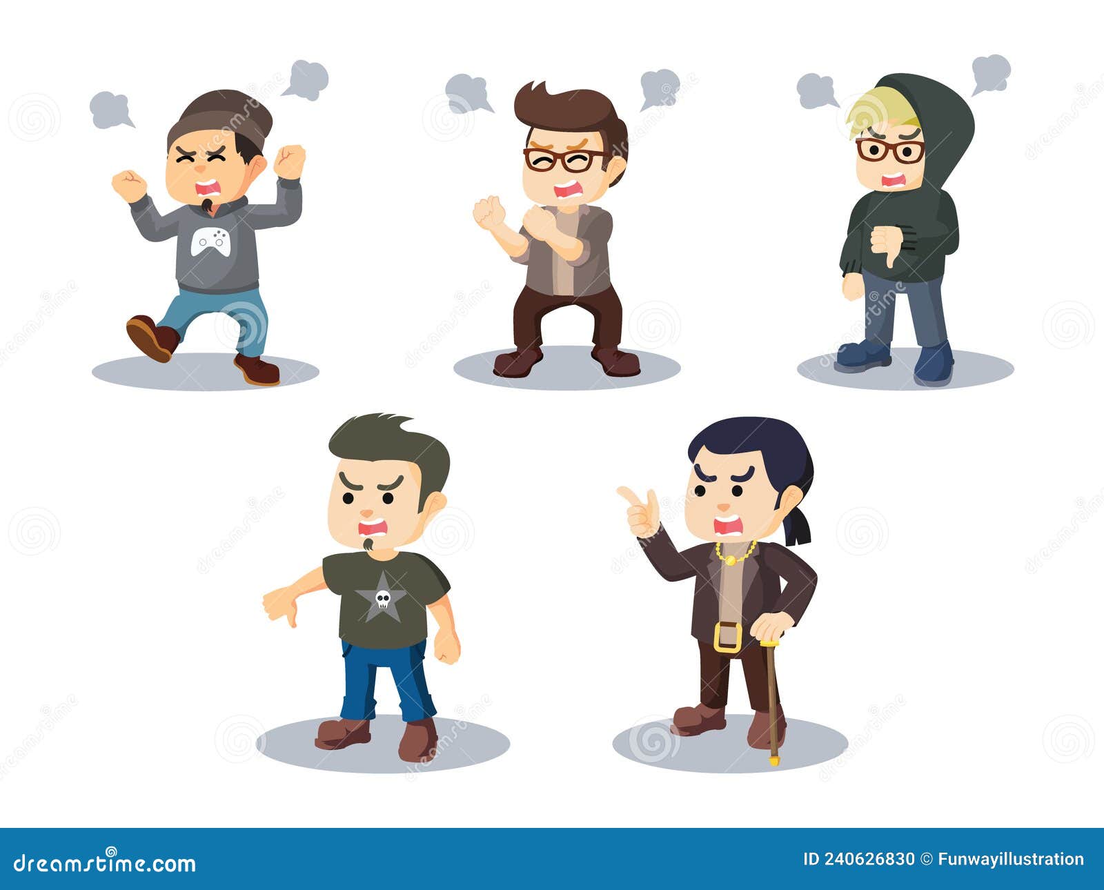 Character Cute Design Bundle Set Stock Vector - Illustration of ...
