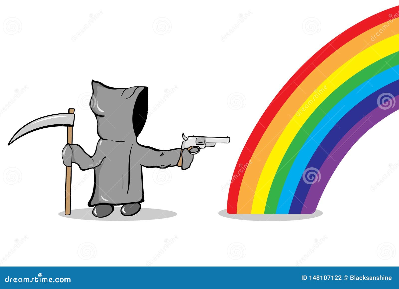 Death and rainbow stock vector. Illustration of rainbow - 148107122