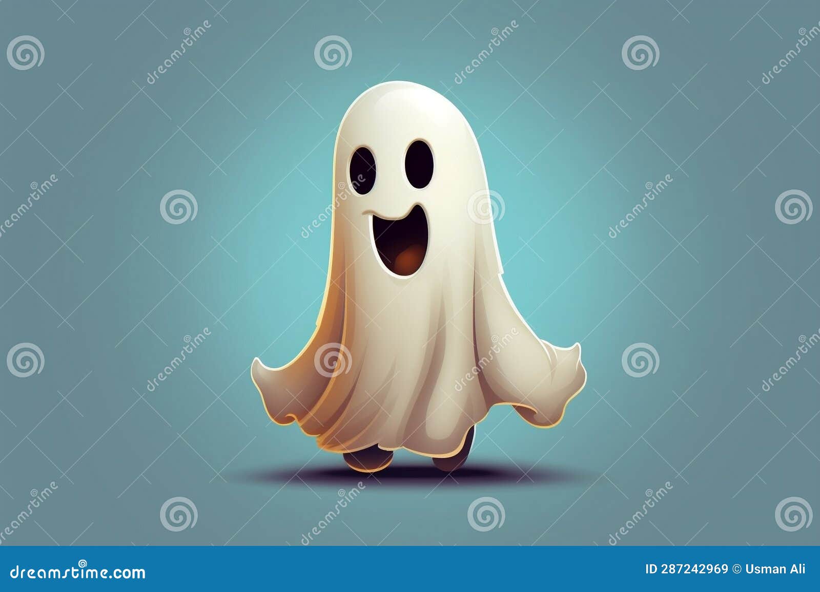 Character Design of a Friendly Ghost. AI Stock Image - Image of happy ...