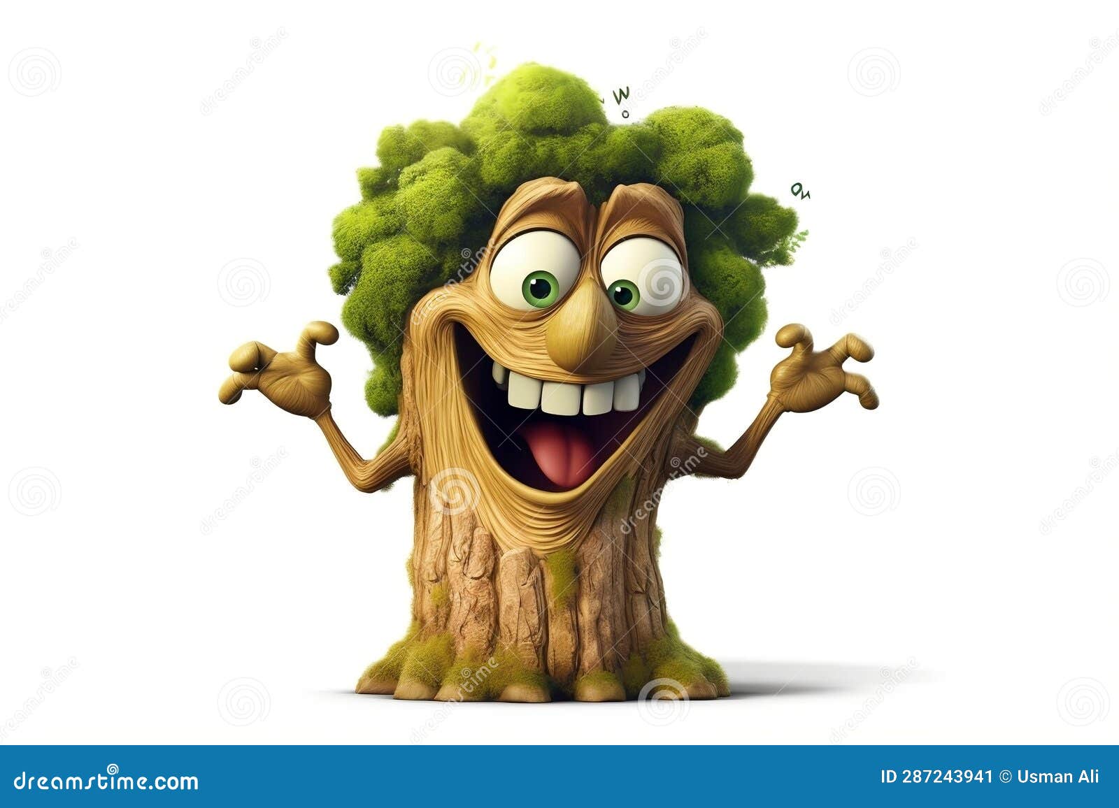 Character Design of a Talking Tree with a Face and Arms. AI Stock ...