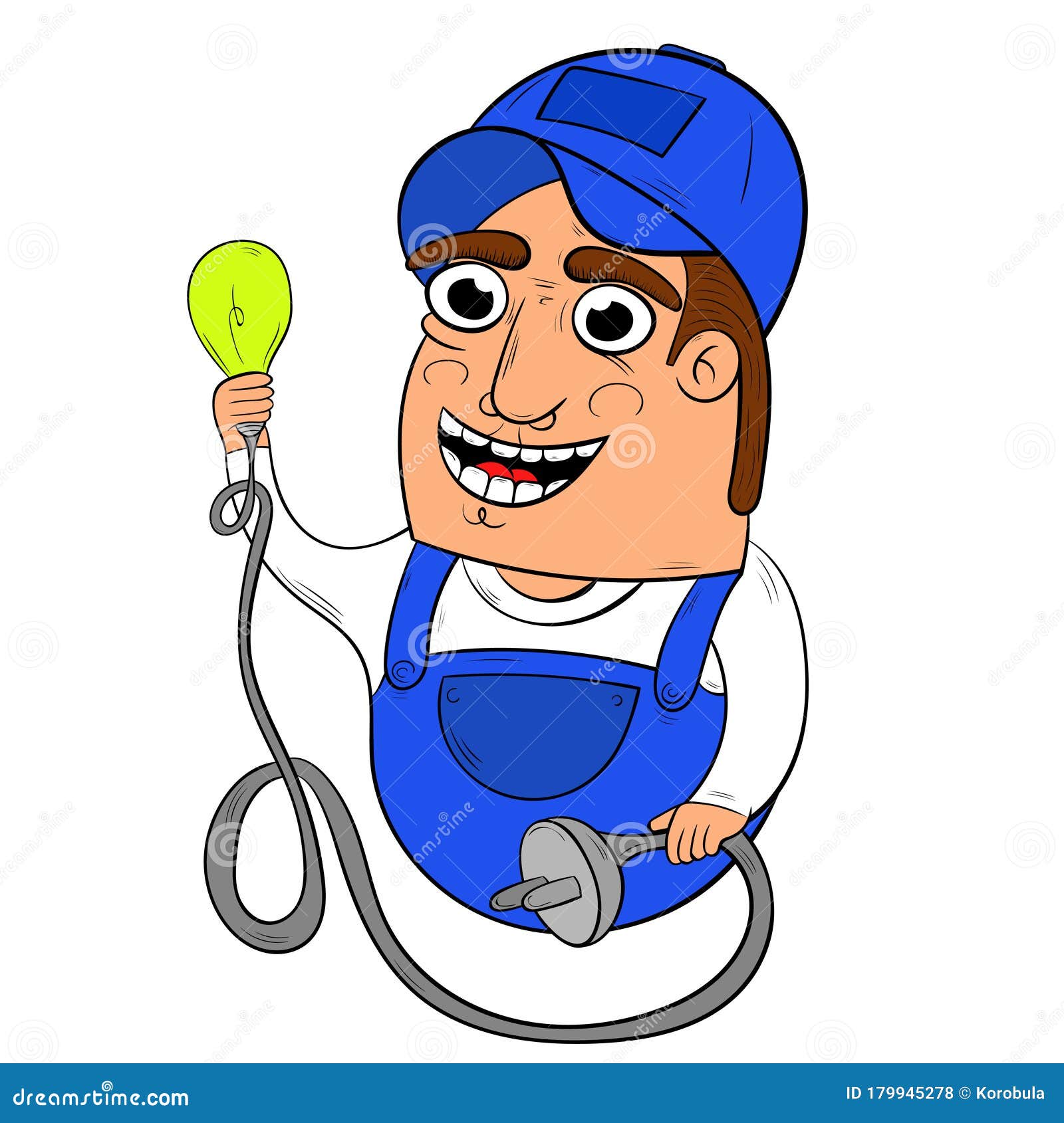 Character Design Work Electrician Vector Illustration Stock Vector ...