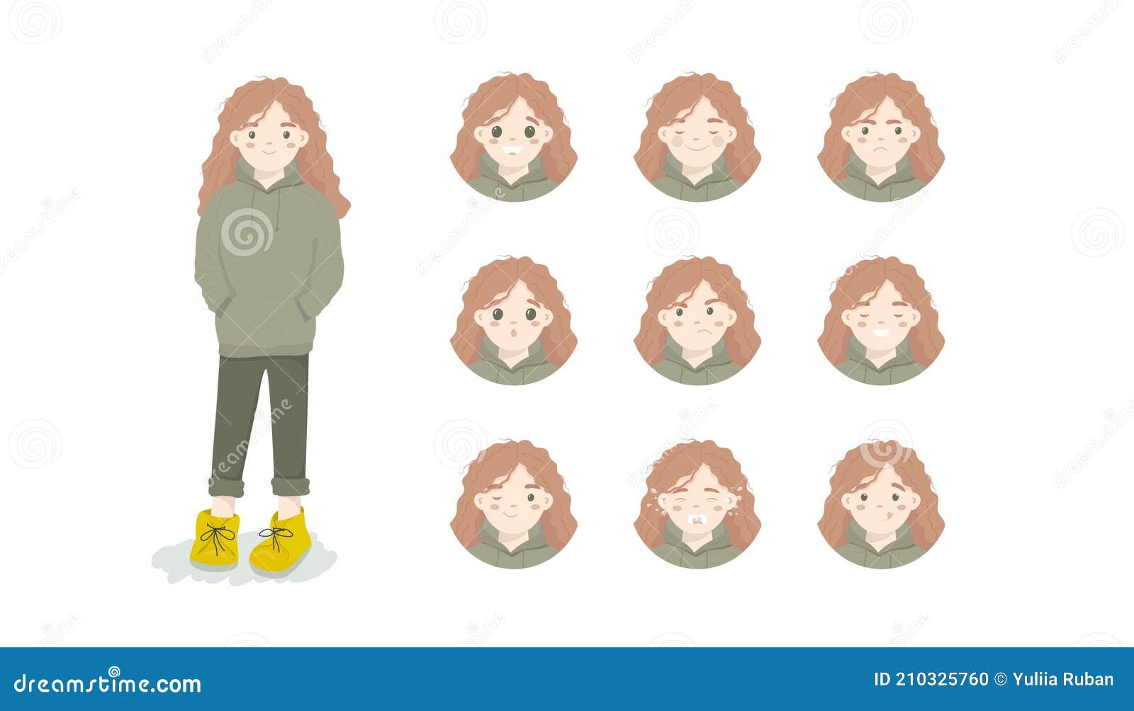 Character Designer, Different Emotions, Kid S Various Grimace. Stock ...