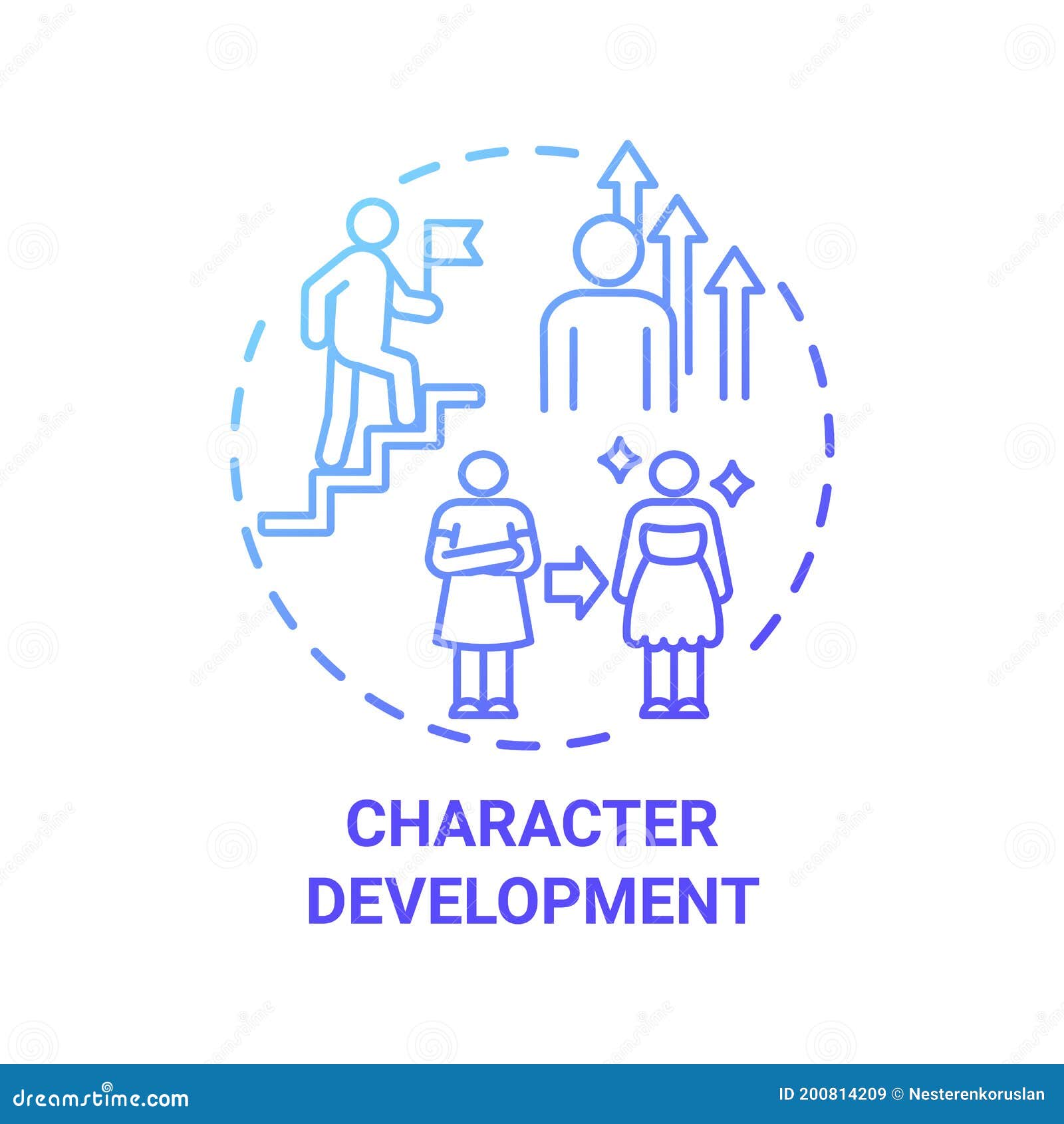 Character Development Concept Icon Stock Vector - Illustration of ...