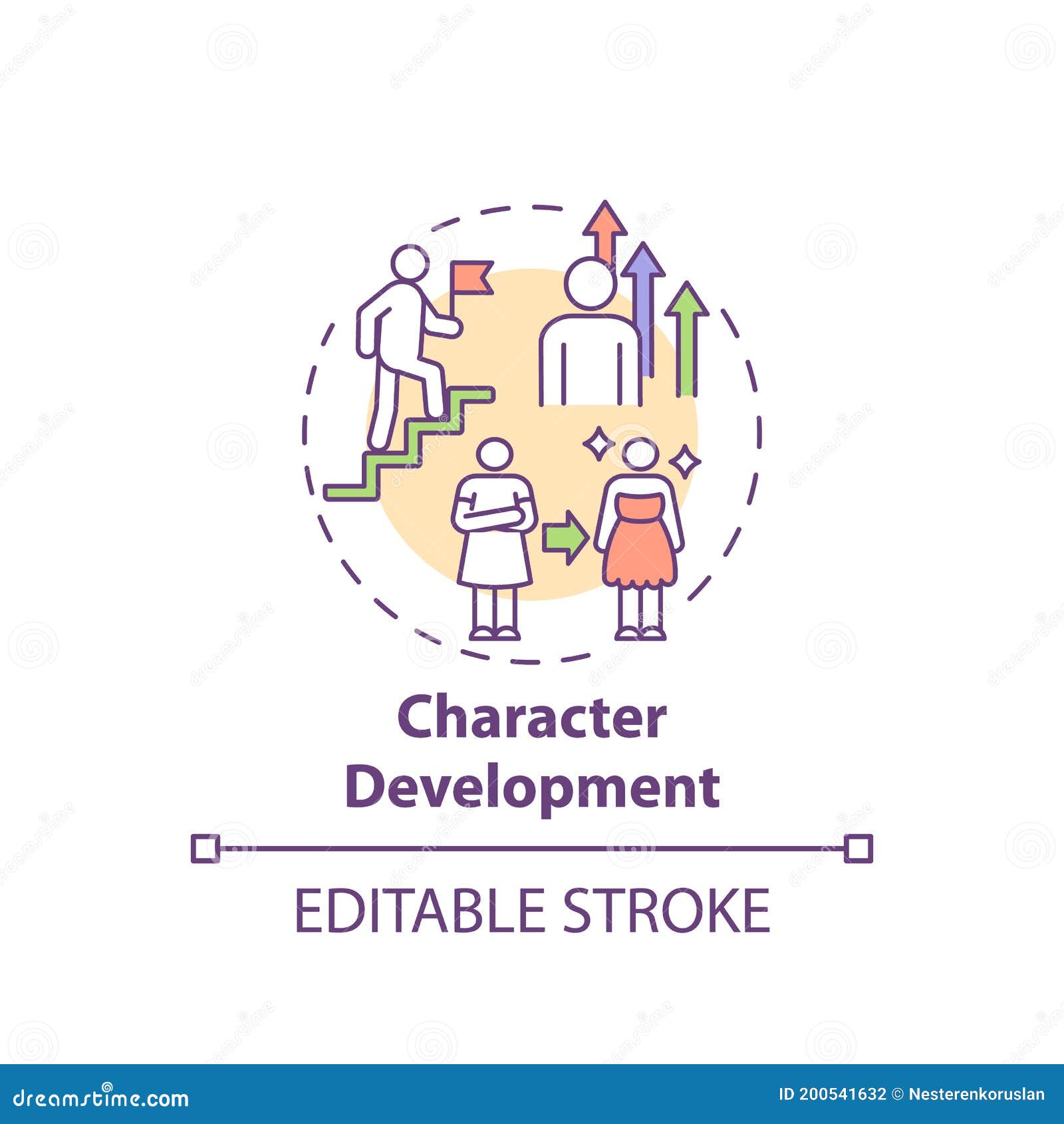 Character Development Concept Icon Stock Vector - Illustration of ...