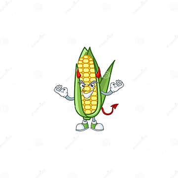Character Devil in the Cartoon a Corn Stock Vector - Illustration of ...