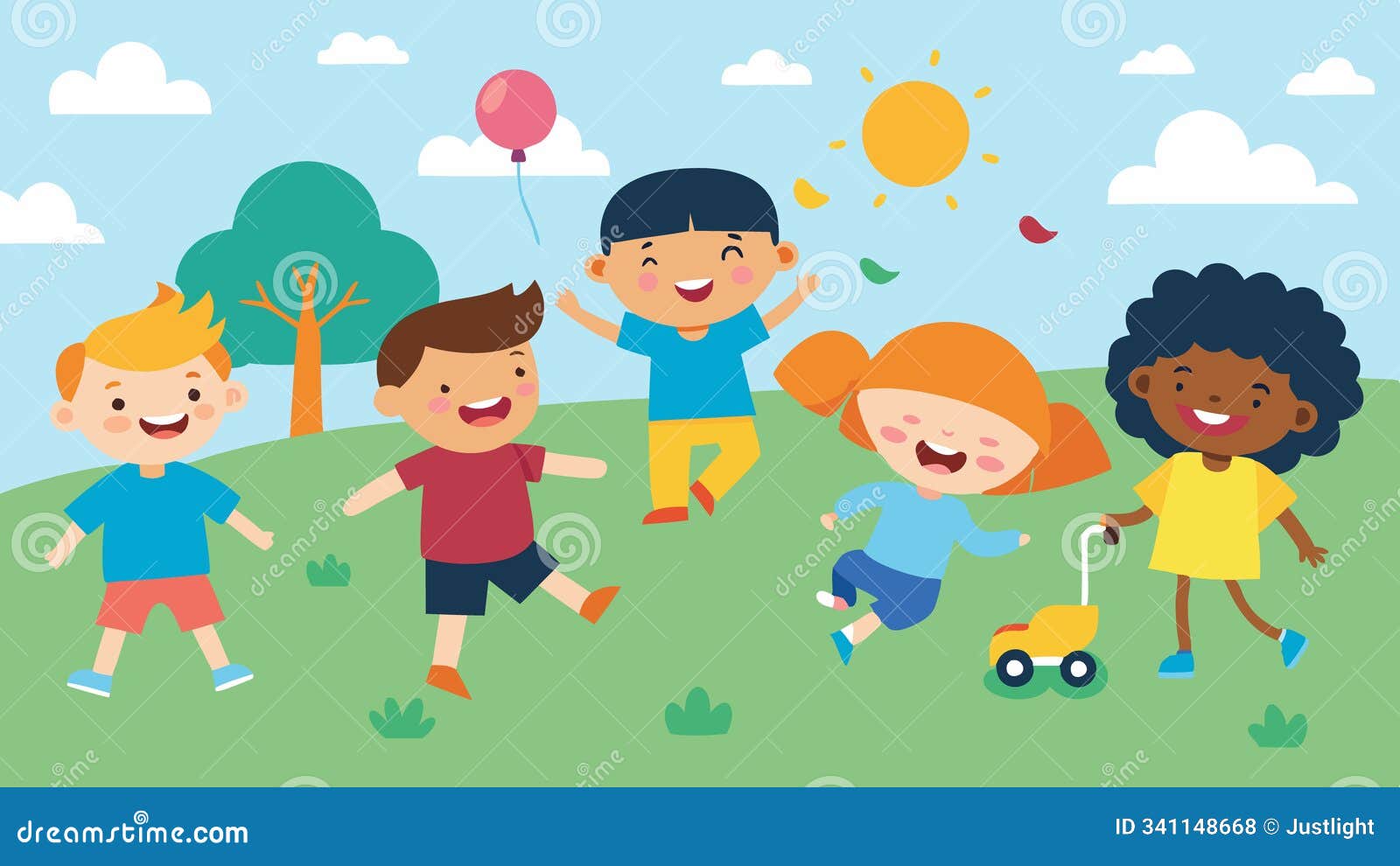 Character Diversity a Group of Diverse Children Each with Different ...