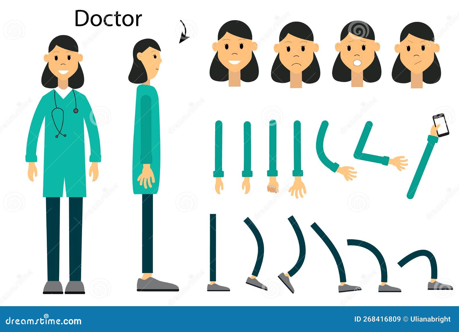 The Character is a Doctor. Character for Animation. Set for Your ...
