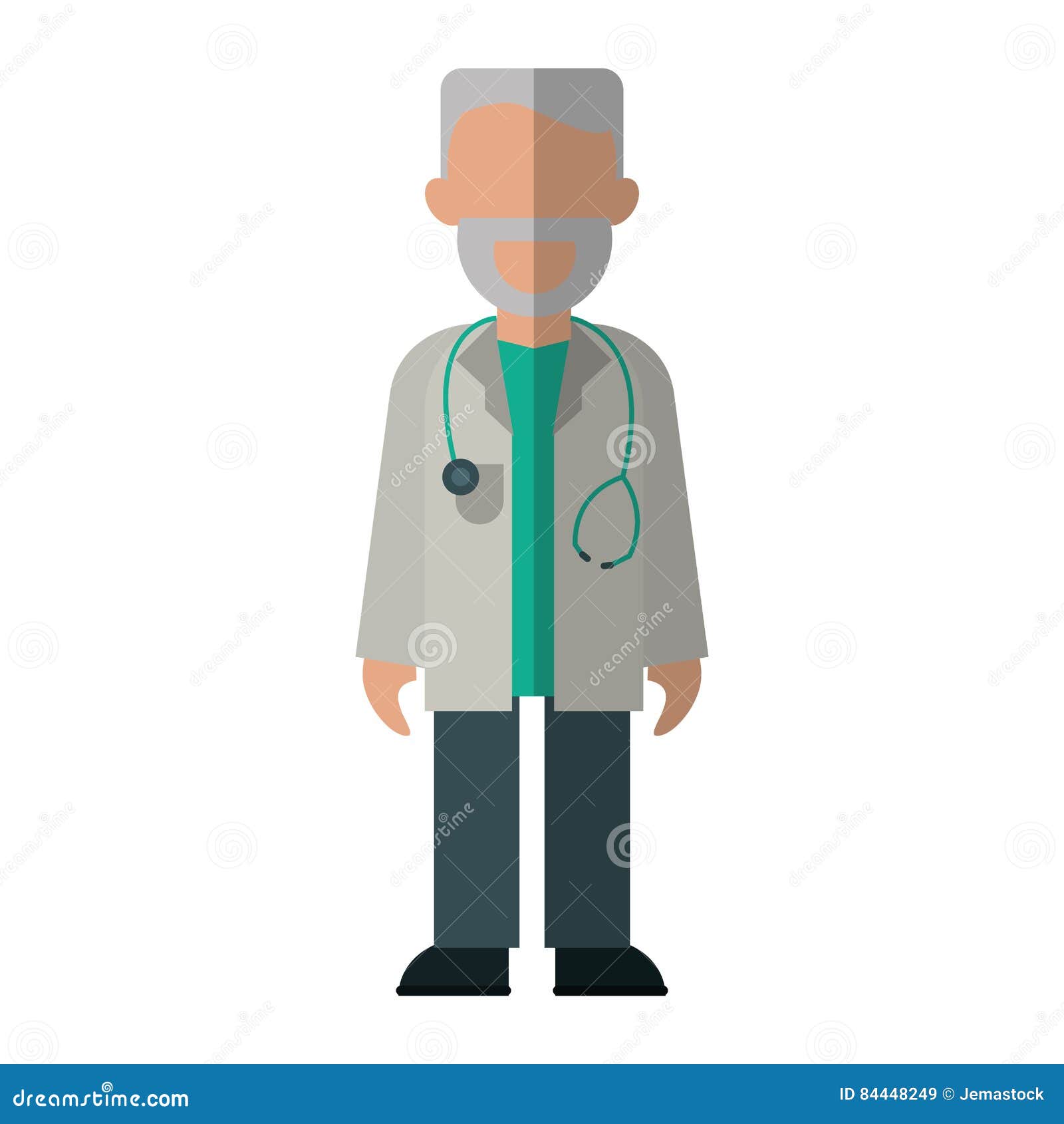 Character Doctor Beard Stethoscope Health Stock Vector - Illustration ...