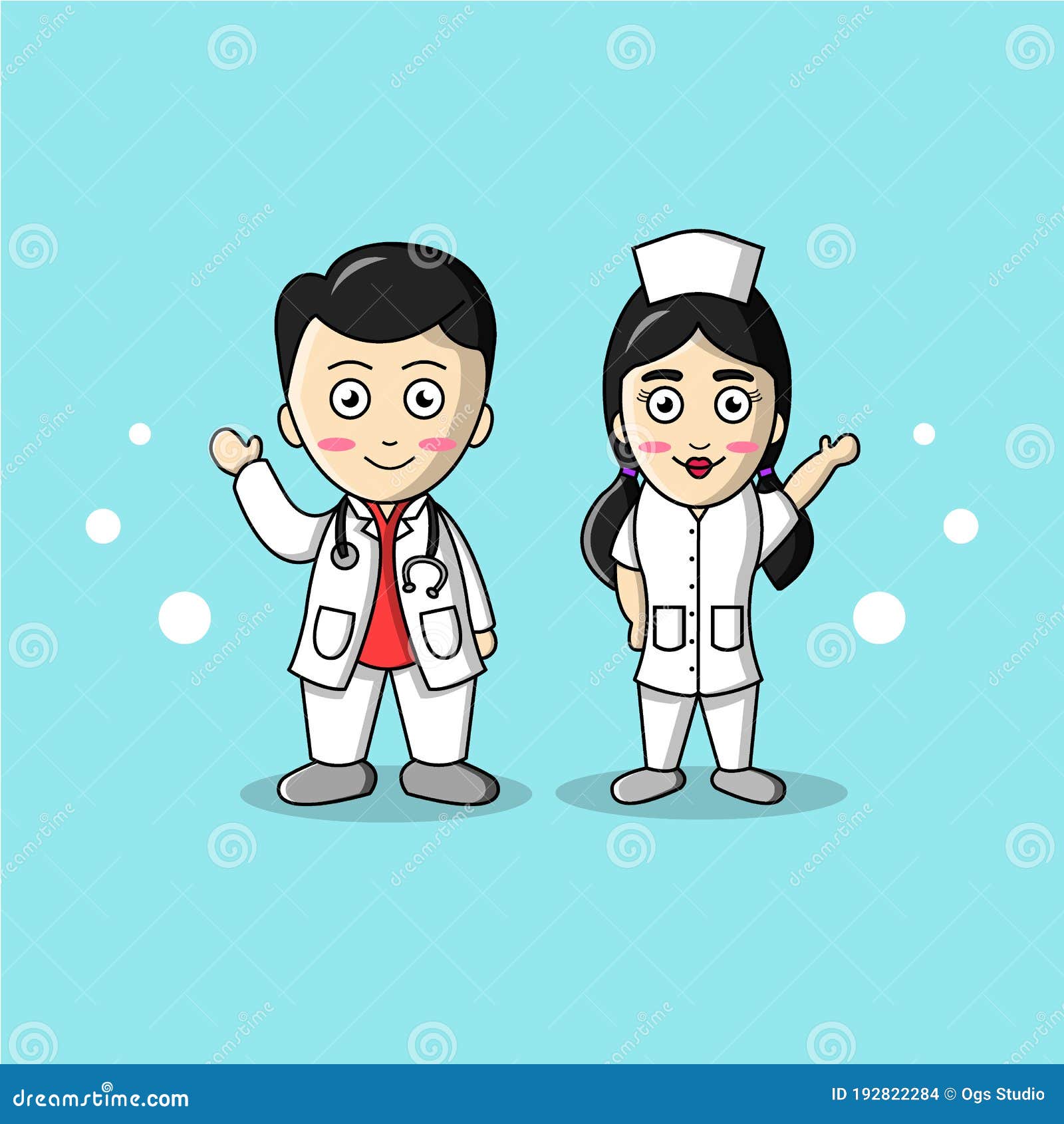 Chibi Nurses With Syringes Vector Illustration | CartoonDealer.com ...