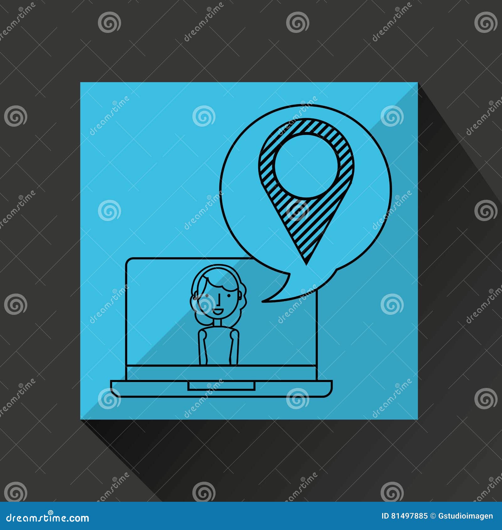 Character Draw Pointer Technology Social Media Stock Vector ...