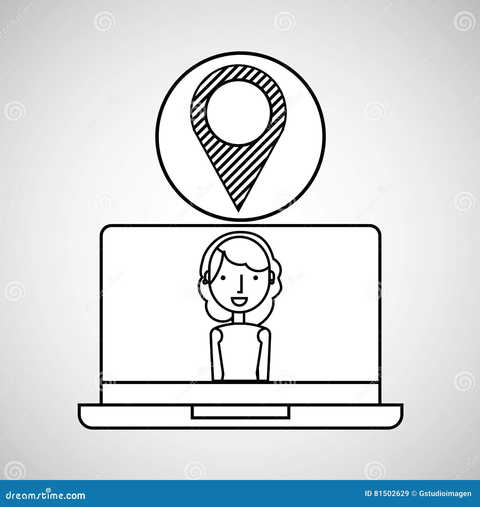 Character Draw Pointer Technology Social Media Stock Vector ...