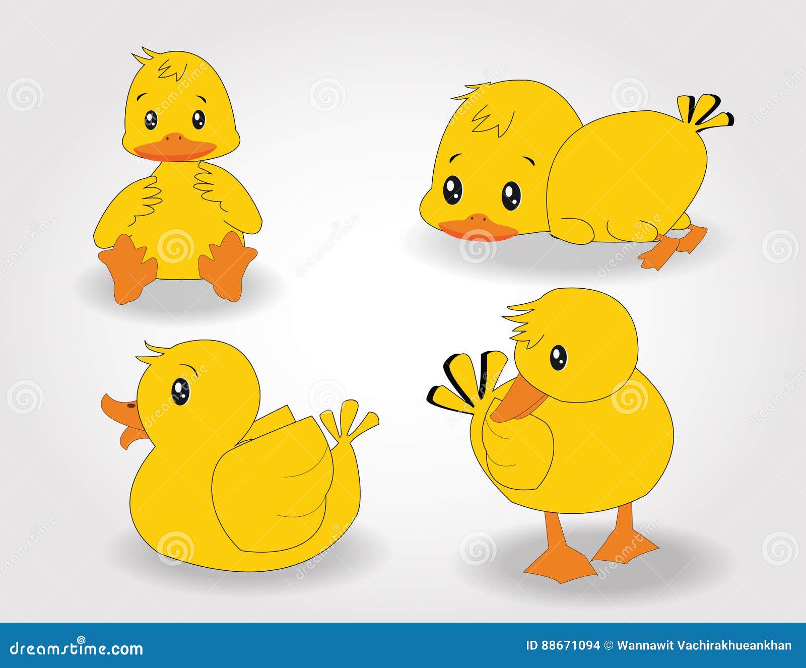 Character duck set stock vector. Illustration of duckling - 88671094