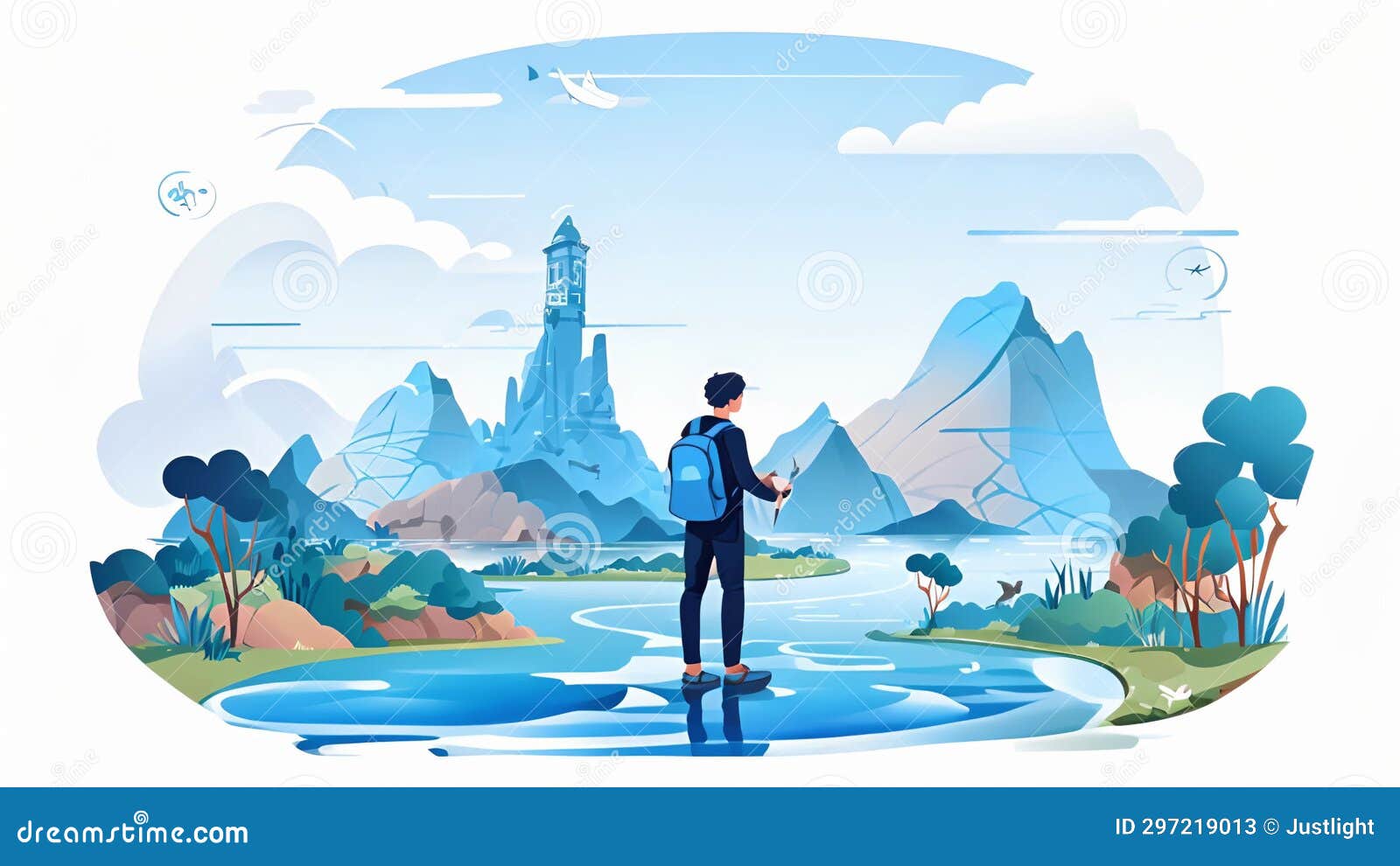 A Character Embarks on a Journey through a Visual Stock Video - Video ...