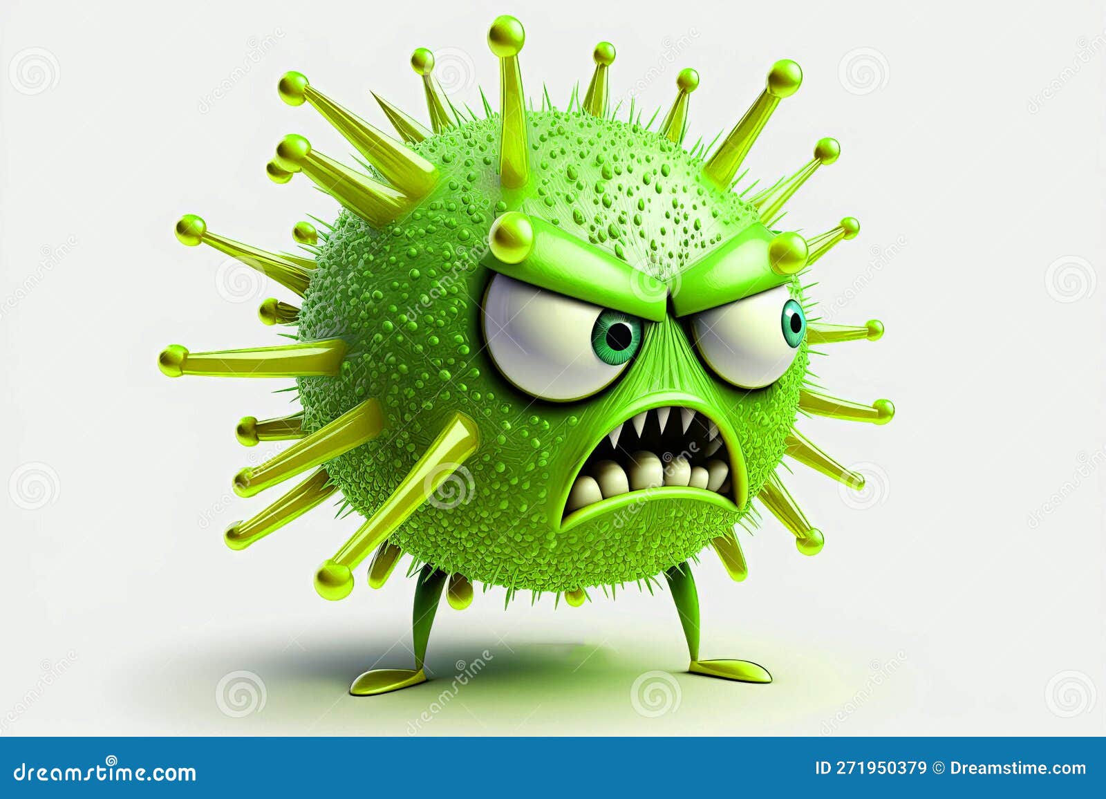 Character. Emotional Evil Virus, Isolated Illustration on a White ...