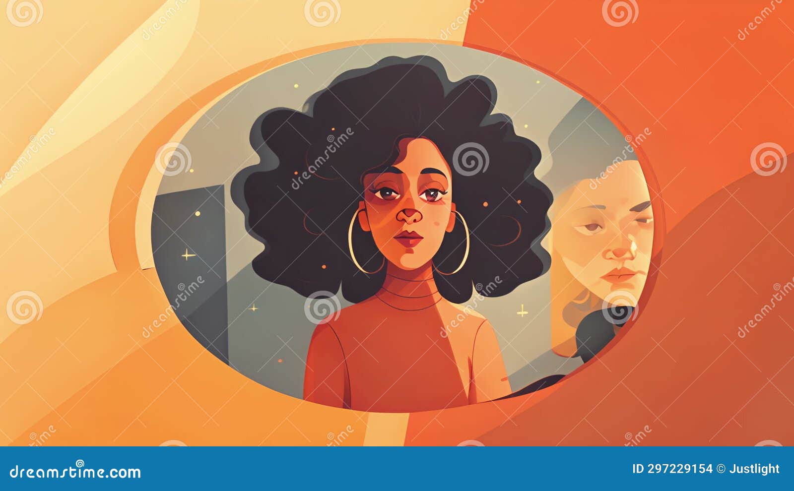 A Character Facing a Mirror with Multiple Stock Footage - Video of ...