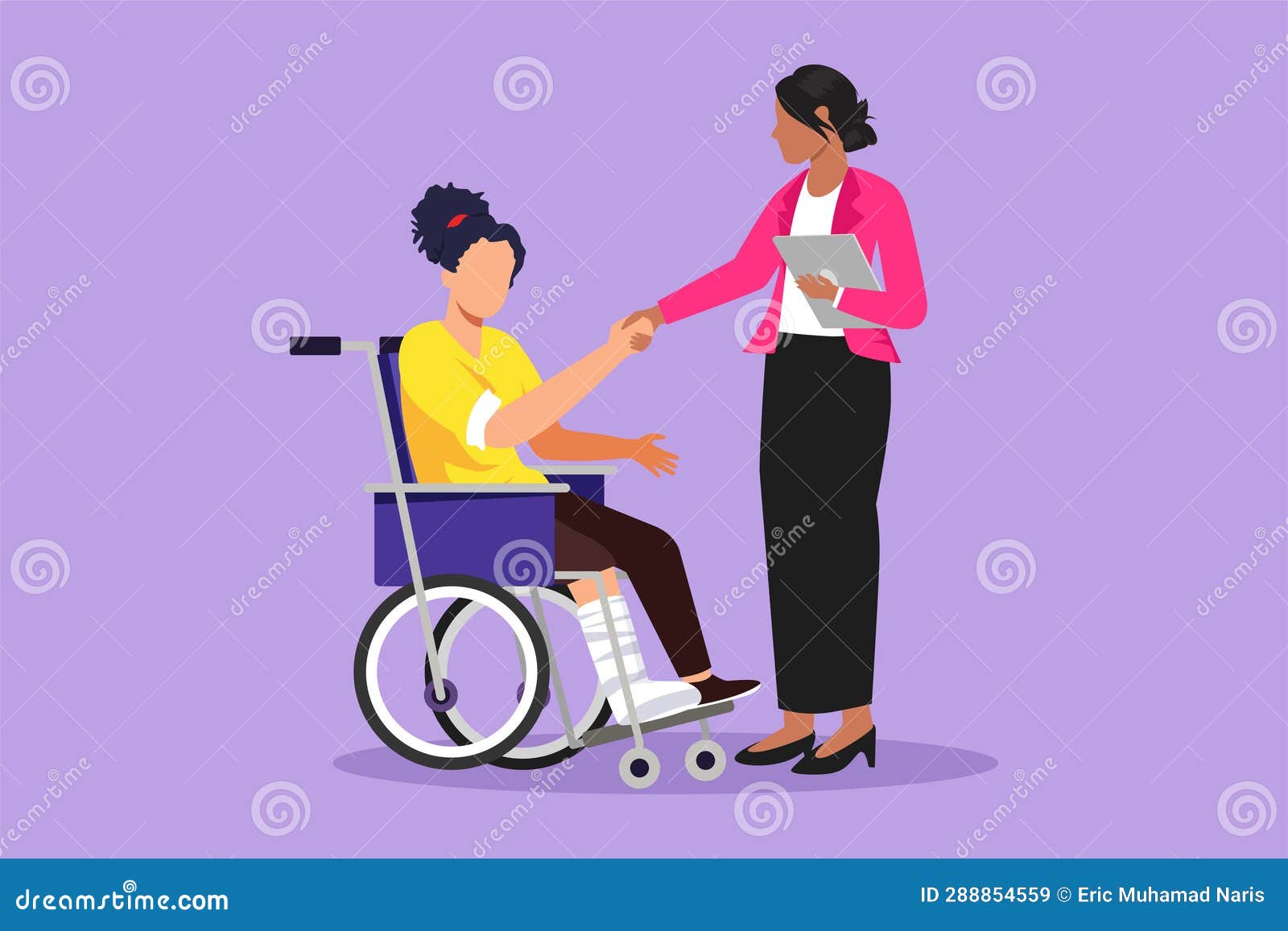Character Flat Drawing Disability Employment Responsibility, Work for ...